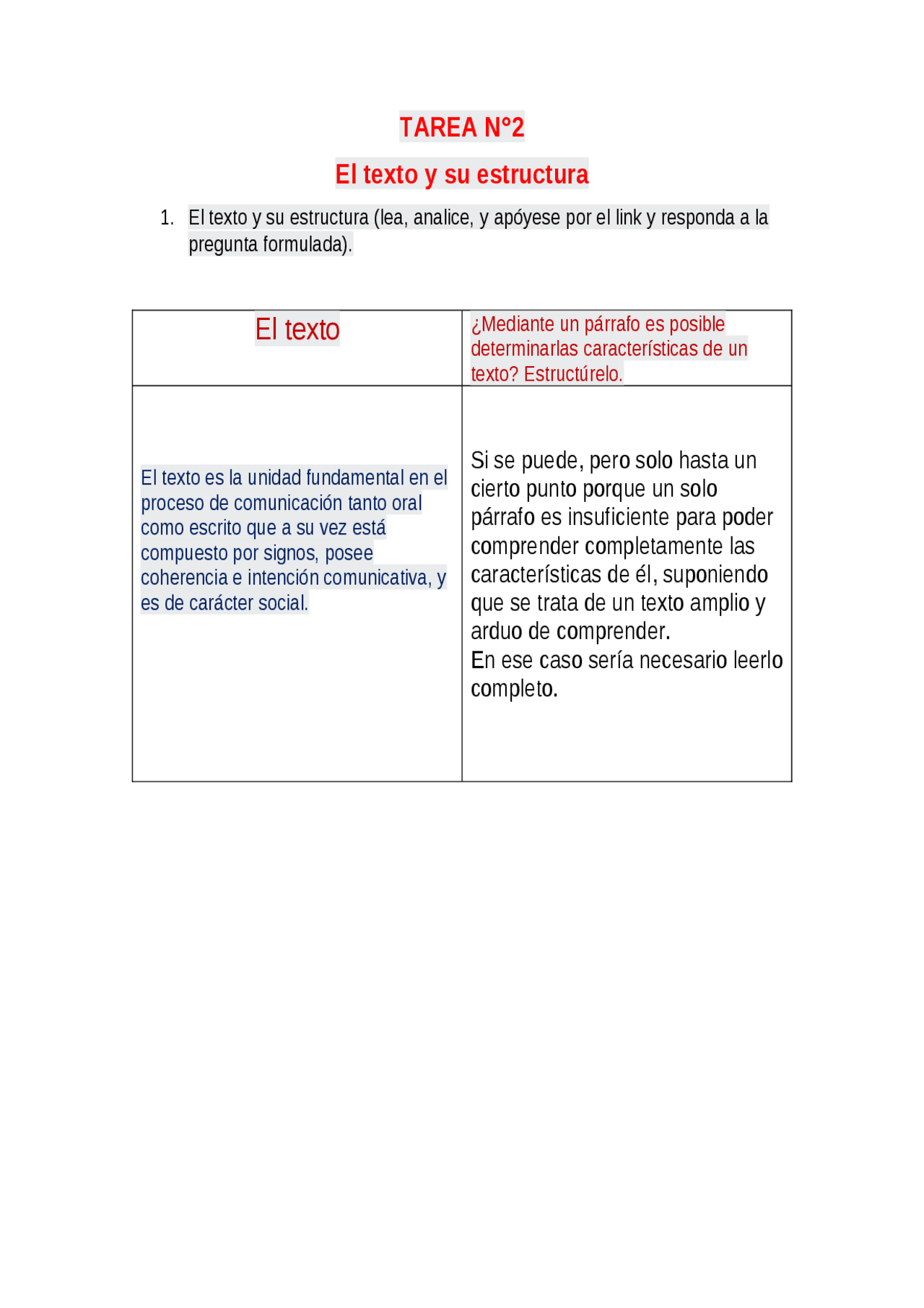 estructura del texto y analisis | Ejercicios de Lengua y Literatura ...