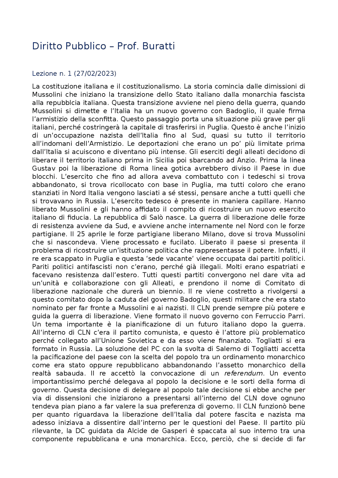 Corso di Diritto Pubblico - Andrea Buratti | Appunti di Diritto ...