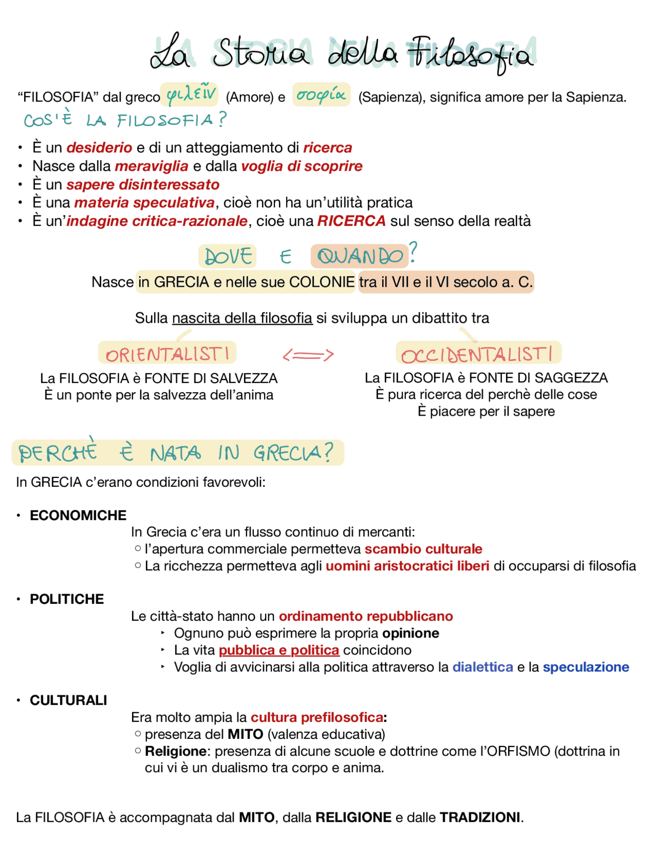 Le origini della filosofia. Talete, Anassimene e Anassimandro | Schemi e mappe concettuali di ...