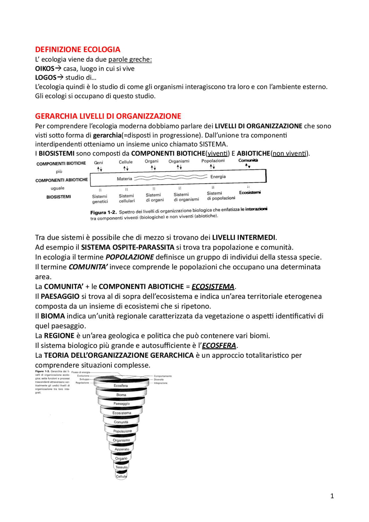 Breve Riassunto Ecologia Materia A Scelta Appunti Di Ecologia Docsity