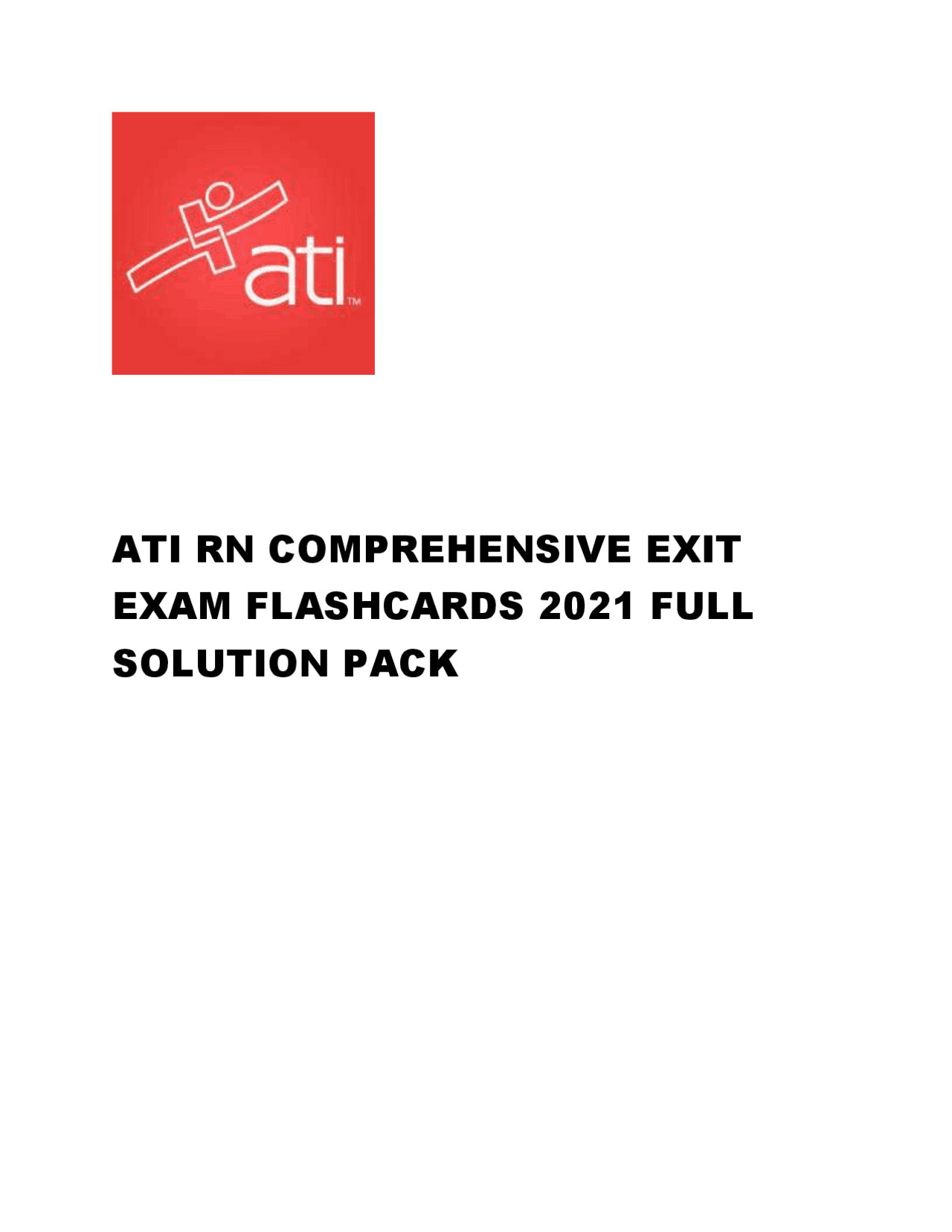 ATI RN COMPREHENSIVE EXIT EXAM FLASHCARDS 2023 FULL SOLUTION PACK ...