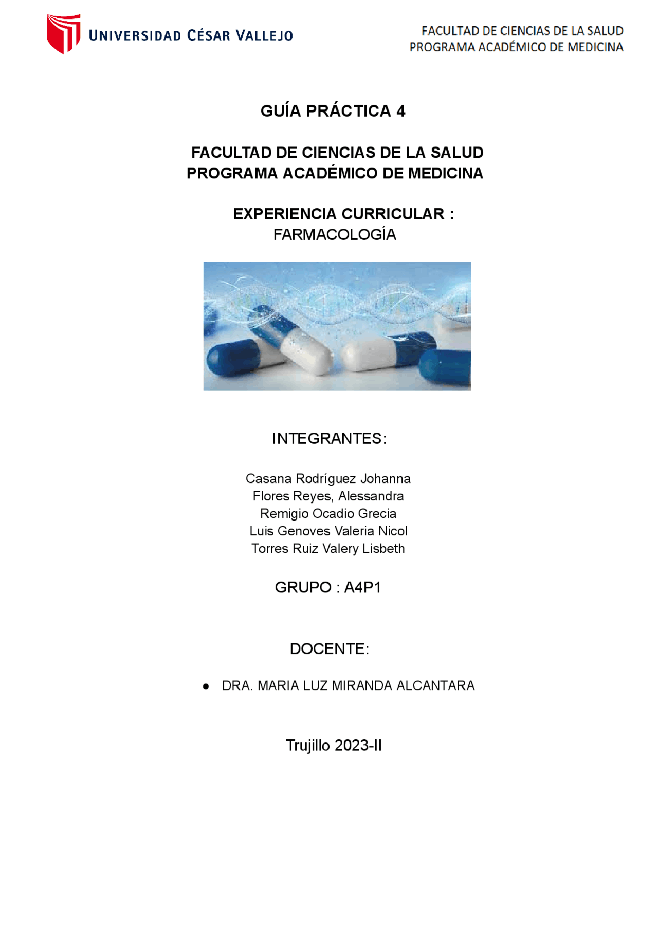 Guía Práctica De Farmacología 2023 Ejercicios De Farmacología Docsity