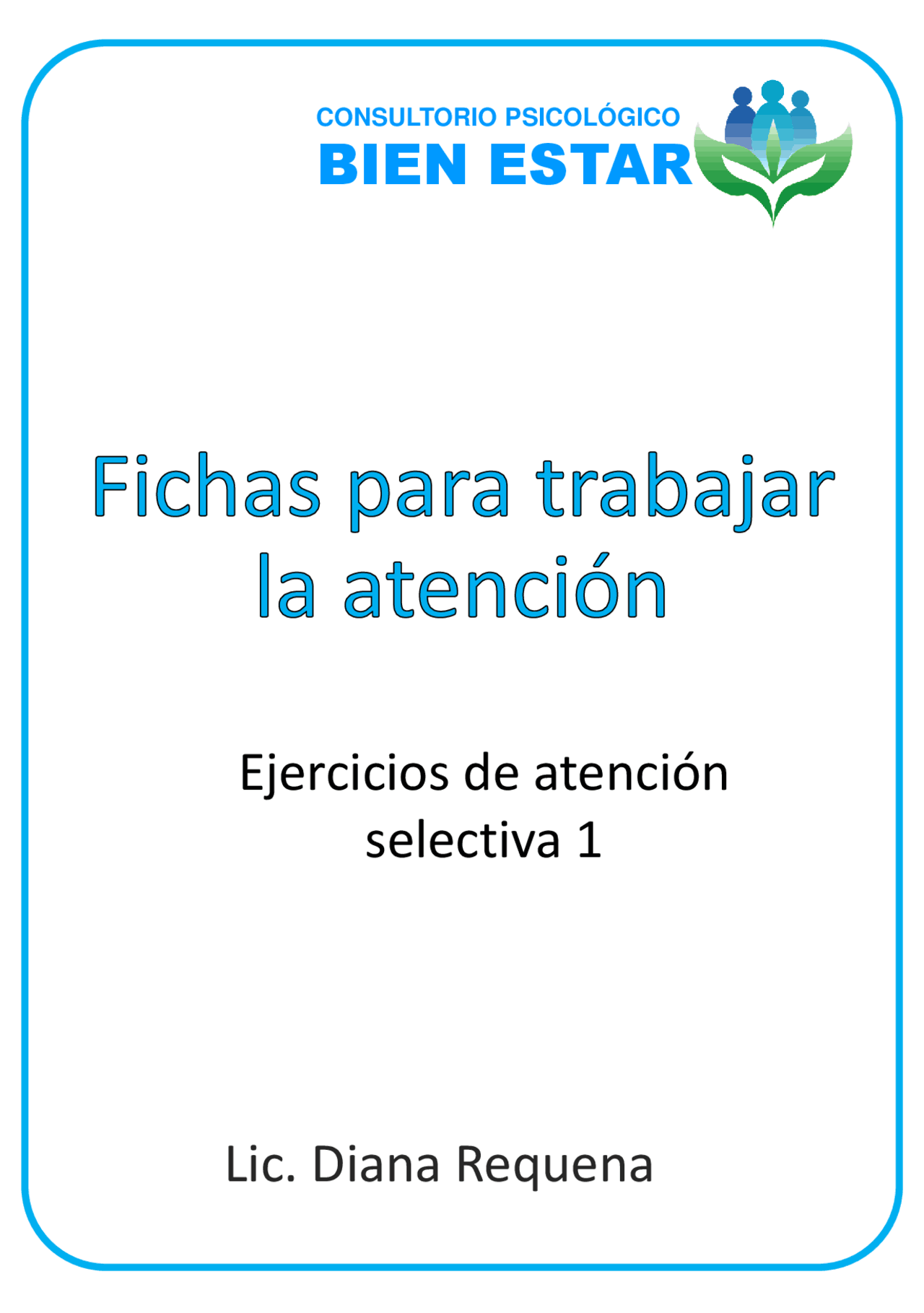 Fichas de atención selectiva | Ejercicios de Psicología | Docsity