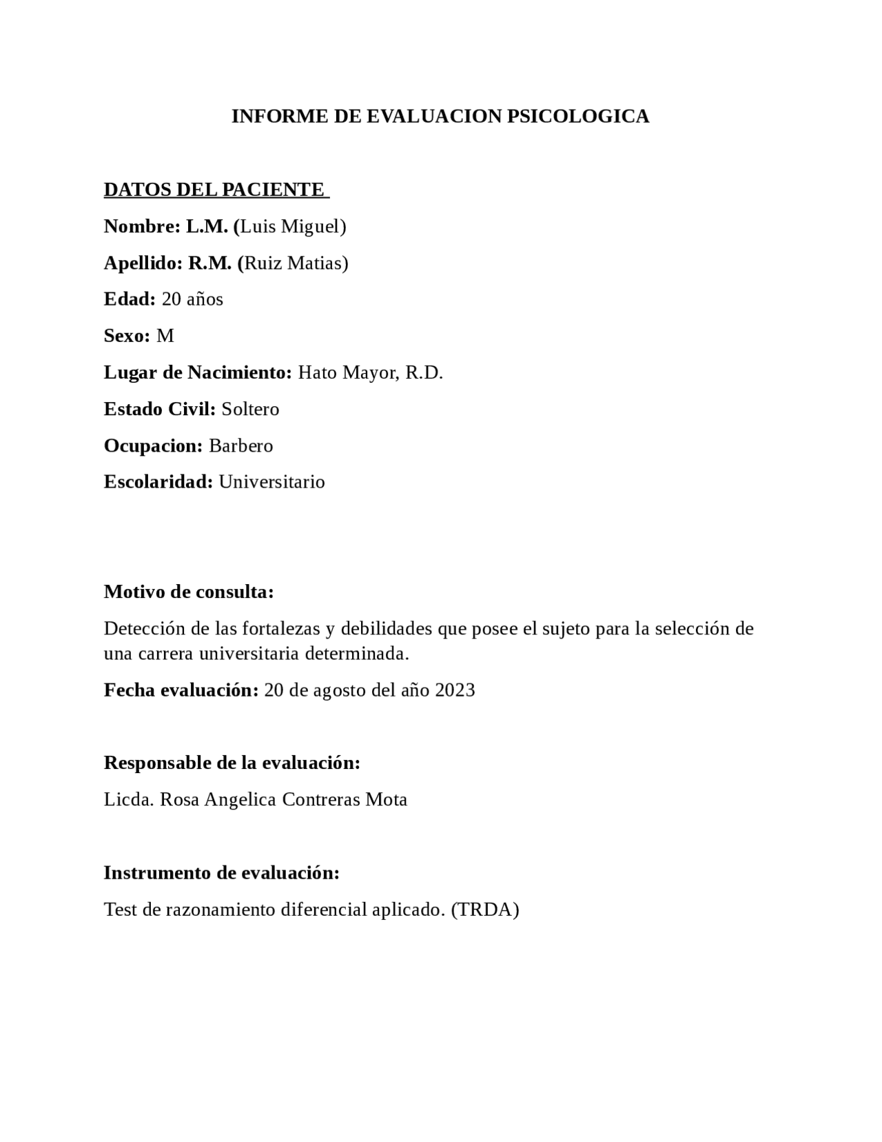 Test De Trda Es Un Test Psicologico Que Mide La Capacidad Orientada A