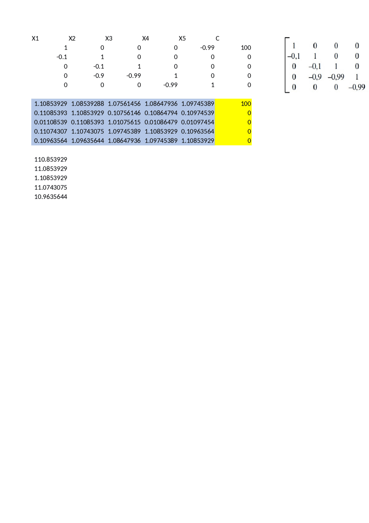 Matriz De Cálculo Para Diseño De Un Reactor Ejercicios De Procesos