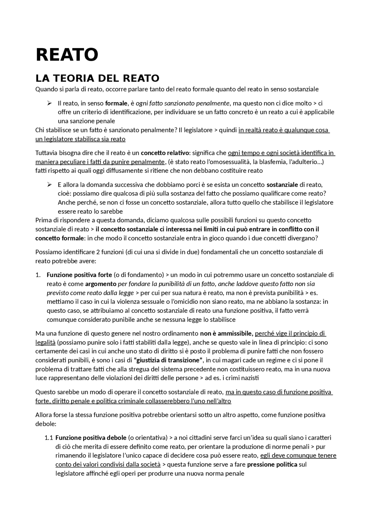 Il Reato secondo Pagliaro | Appunti di Diritto Penale | Docsity