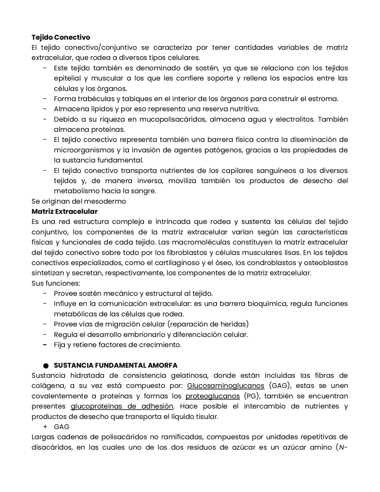 Matriz Extracelular Y Tejido Conectivo Diapositivas De Histología