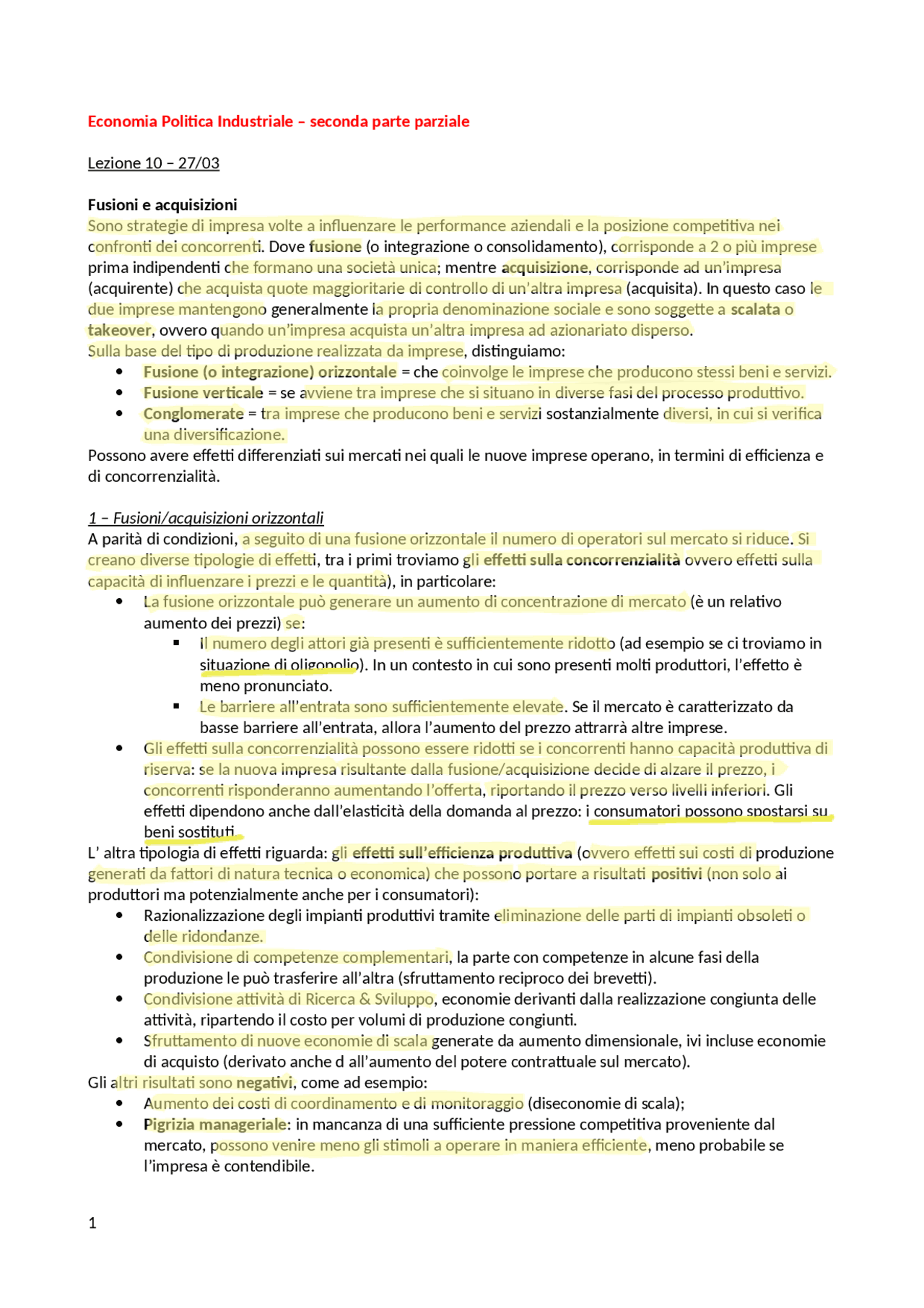 Appunti seconda parte del corso di Economia e politica industriale 2022/2023 | Appunti di ...
