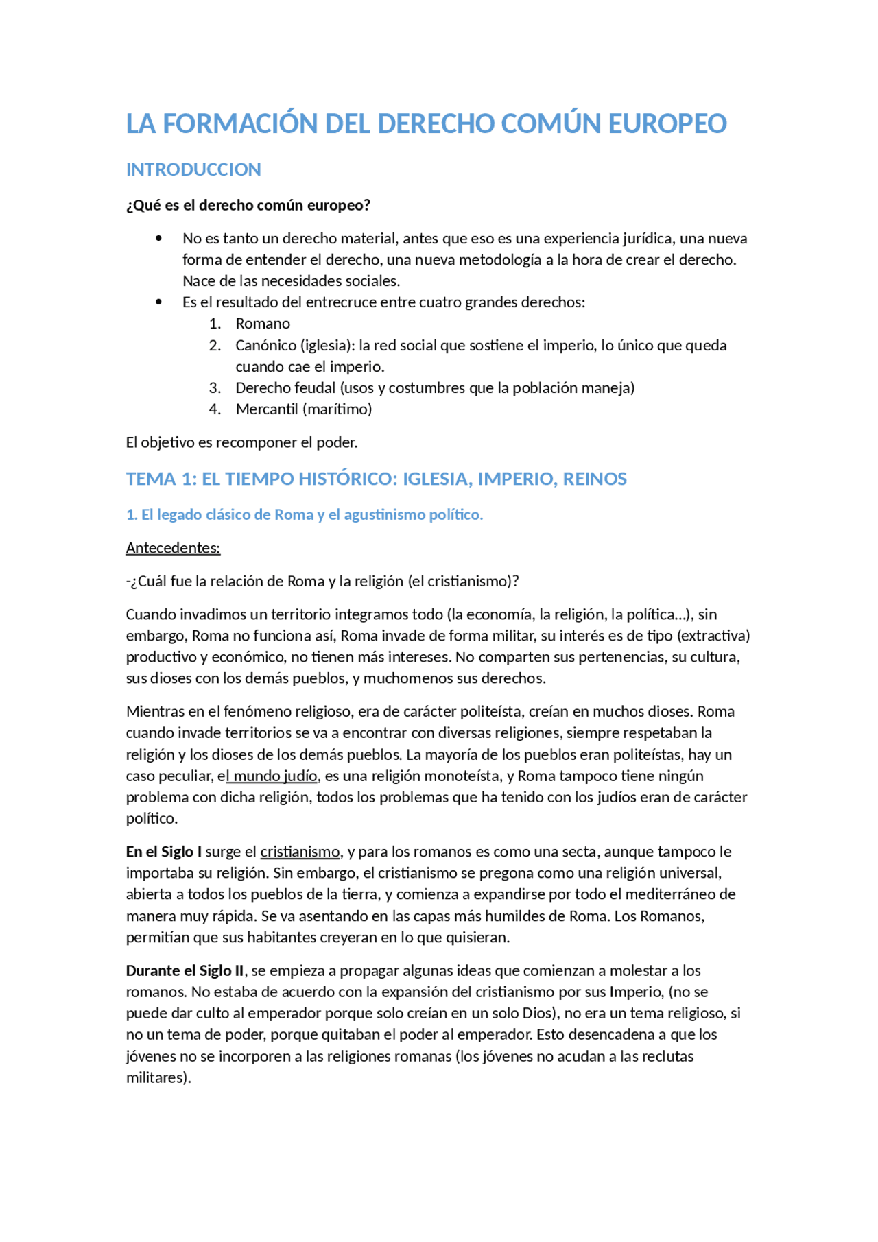 Derecho Común Europeo Resúmenes De Derecho Docsity