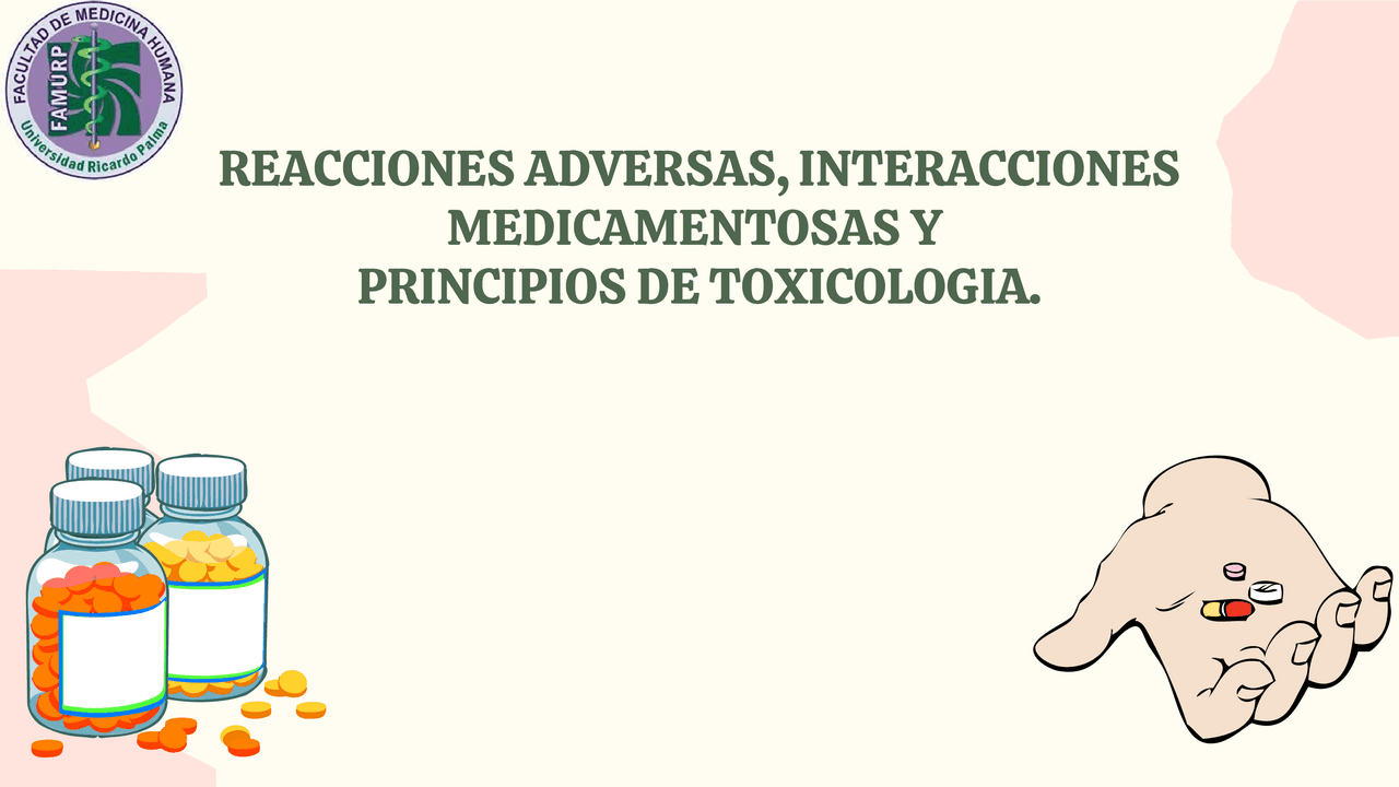 Reacciones adversas medicamentosas | Diapositivas de Farmacología | Docsity