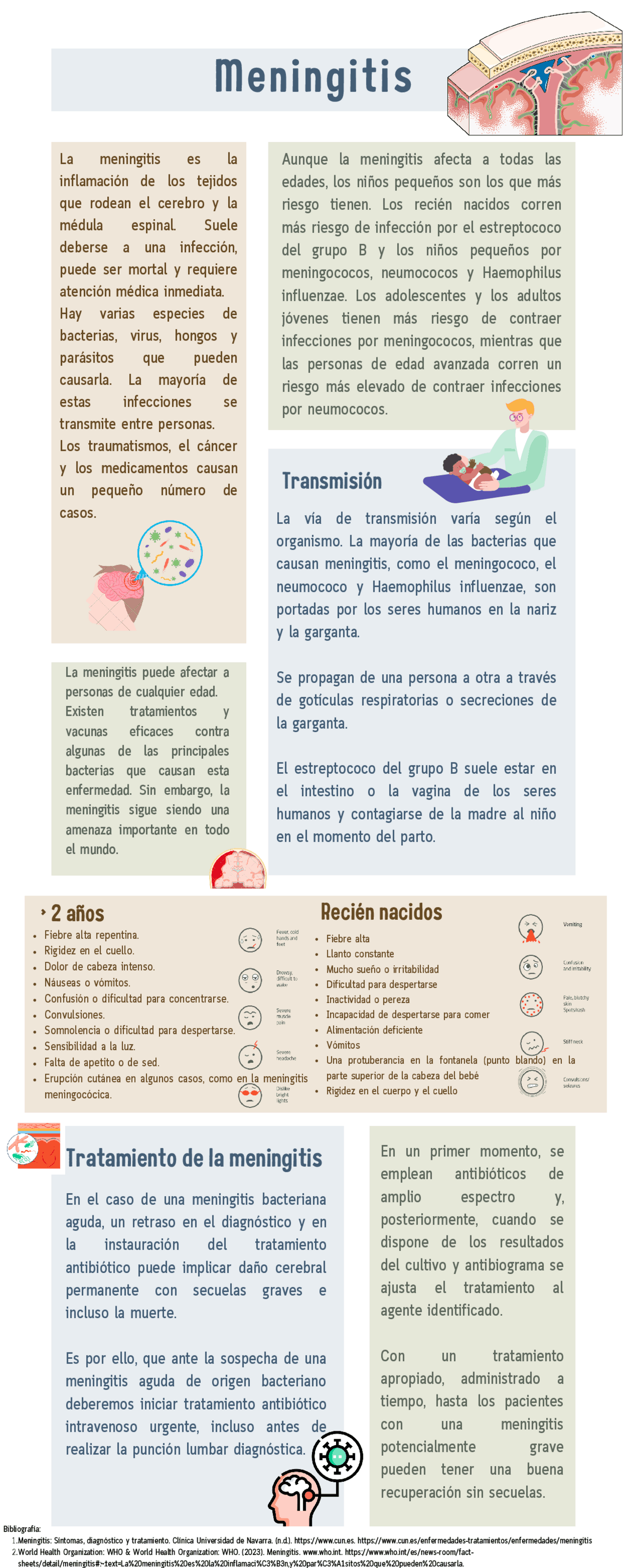 Meningitis infografía | Esquemas y mapas conceptuales de Neurología ...