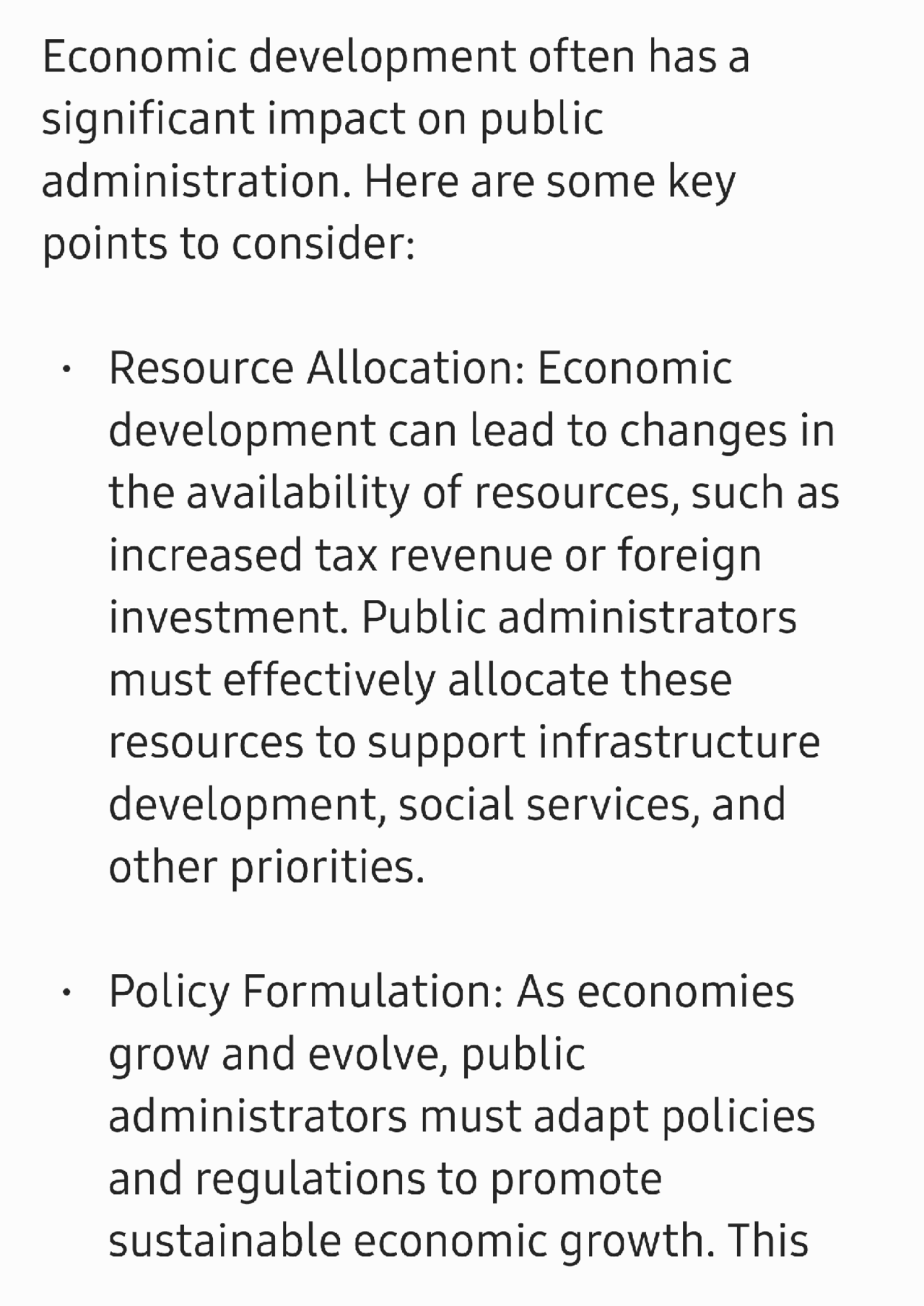 The Impact of Economic Development on Public Administration | Schemes and Mind Maps Introduction ...