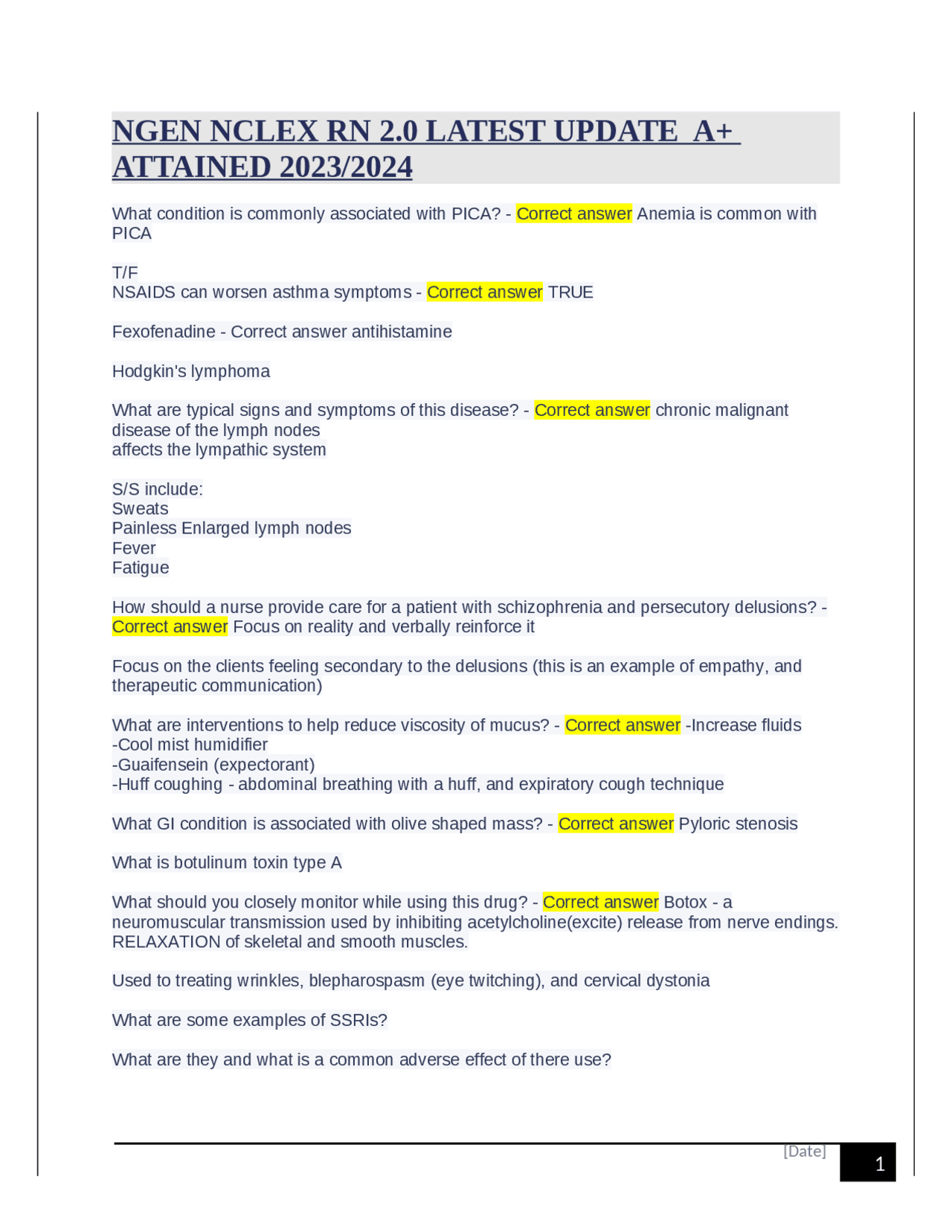 NGEN NCLEX RN 2.0 LATEST UPDATE A+ ATTAINED 2023/2024 | Exams Nursing ...