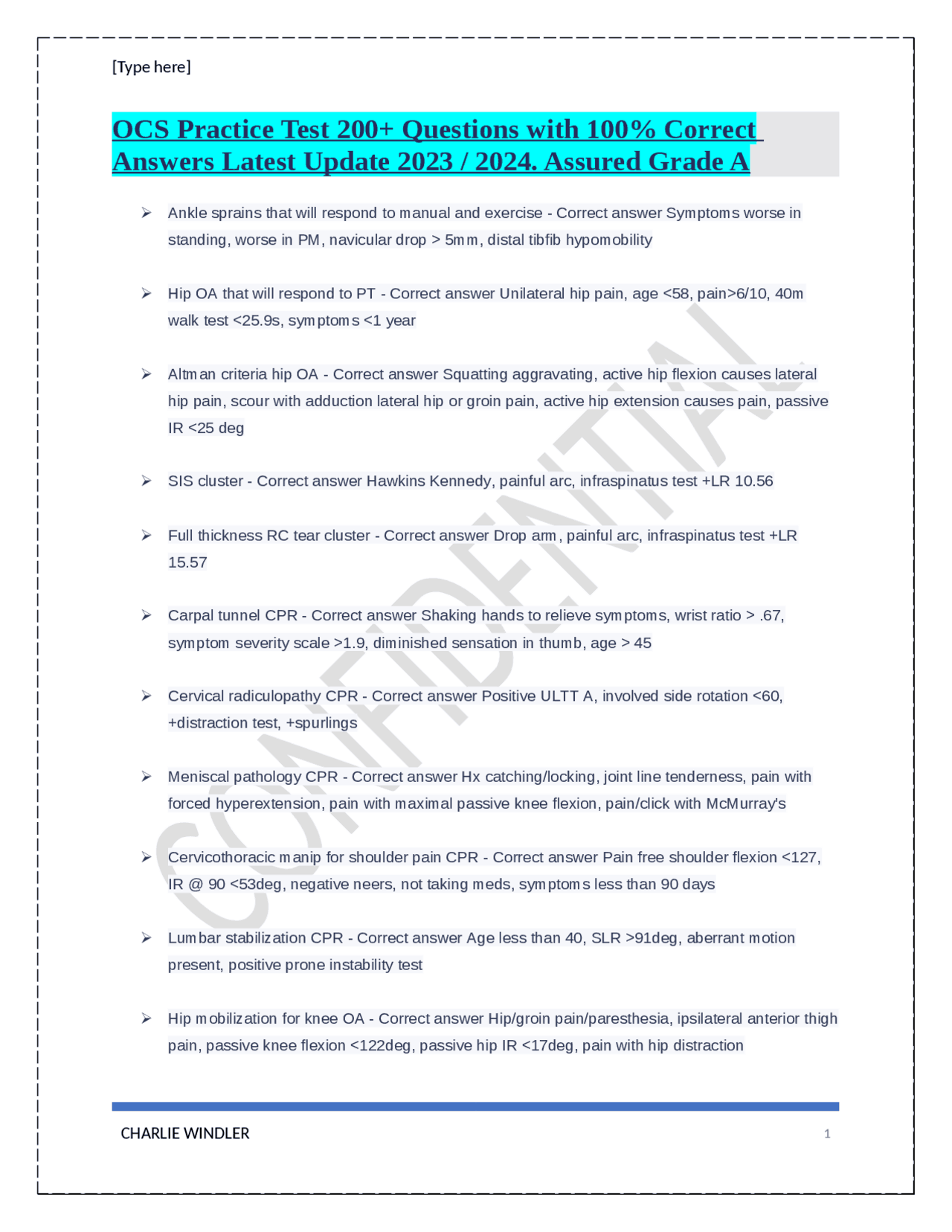 OCS Practice Test 200+ Questions with 100% Correct Answers Latest ...