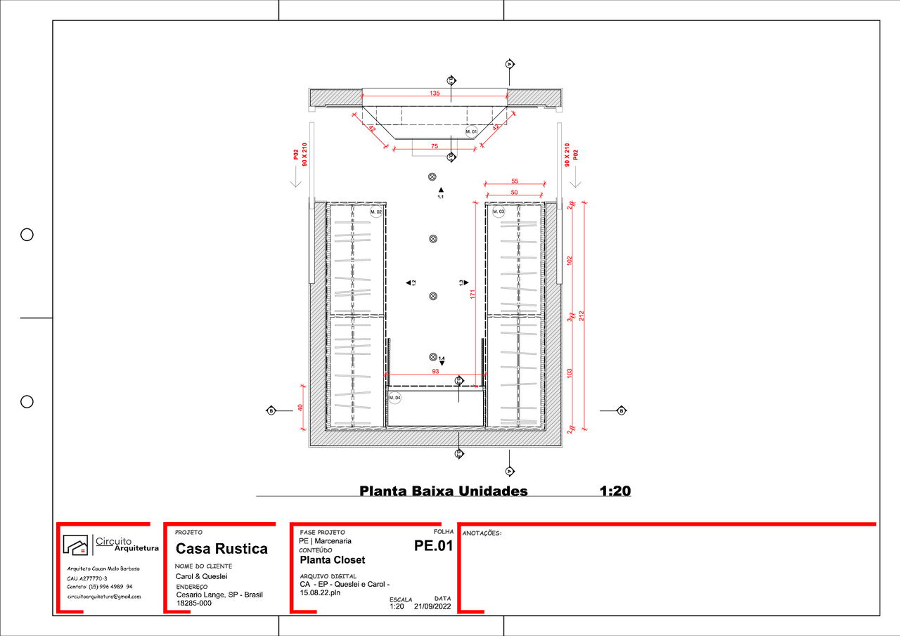 Planta baixa modelo de closet | Manuais, Projetos, Pesquisas Desenho ...