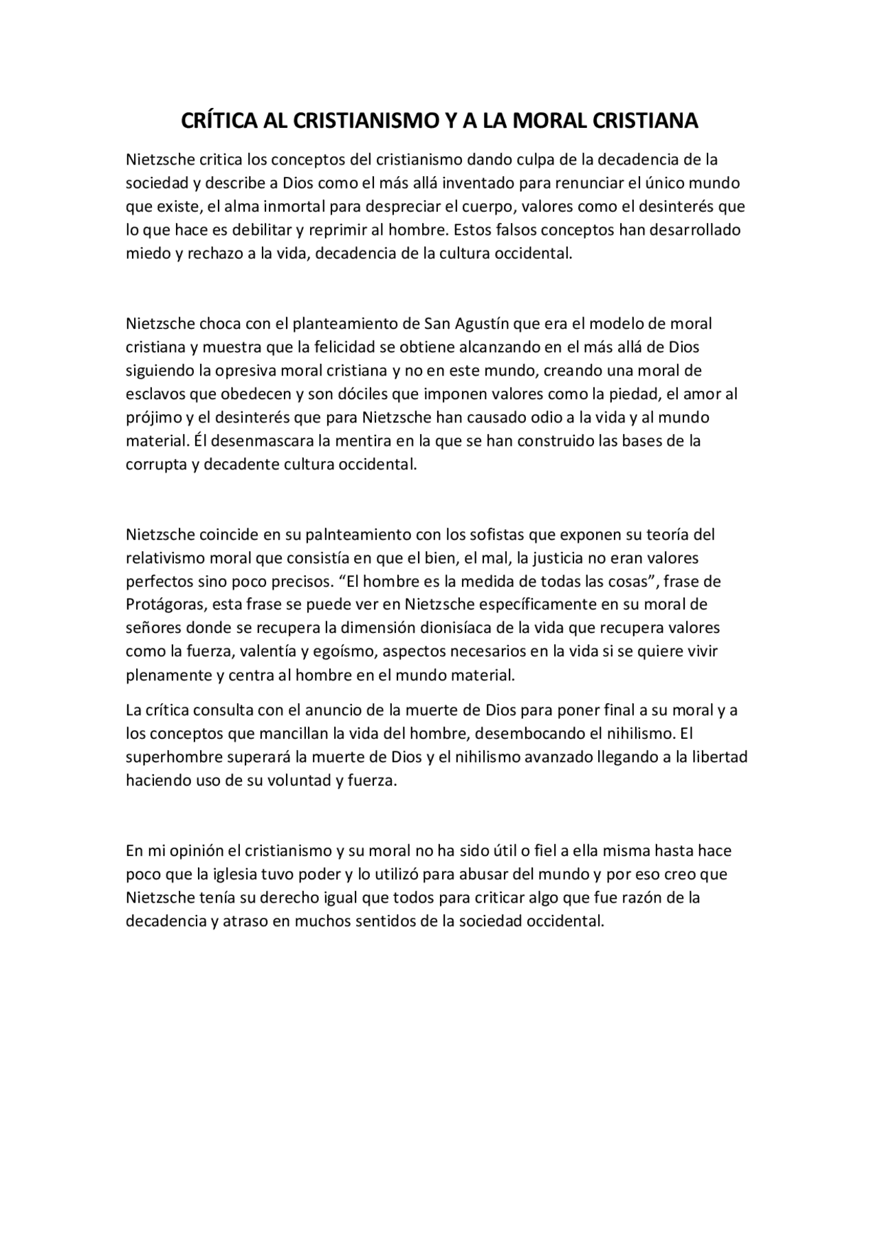 Disertacion De Nietzsche Apuntes De Filosofía Docsity