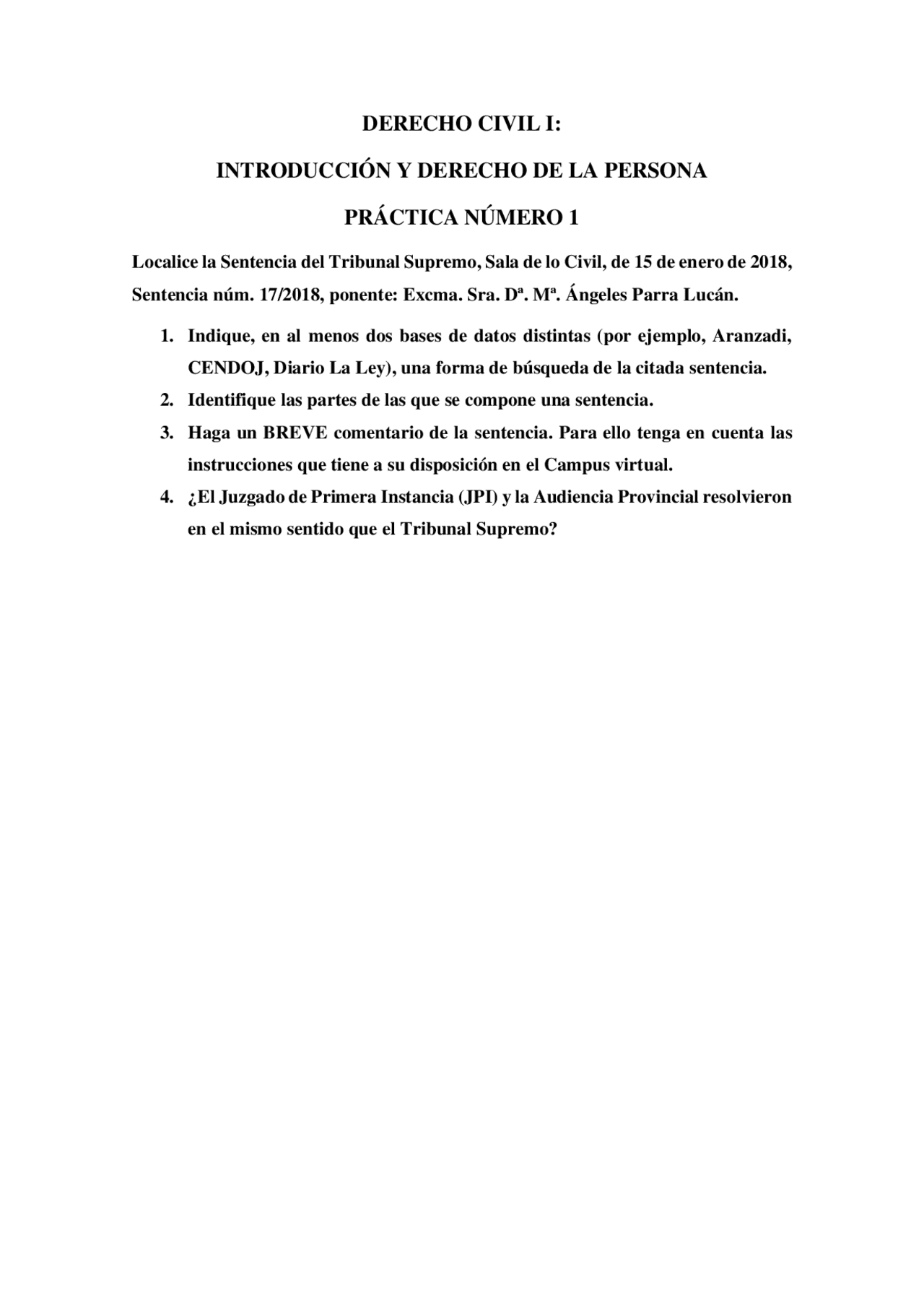 Práctica 1 Sentencia Ejercicios De Derecho Penal Docsity