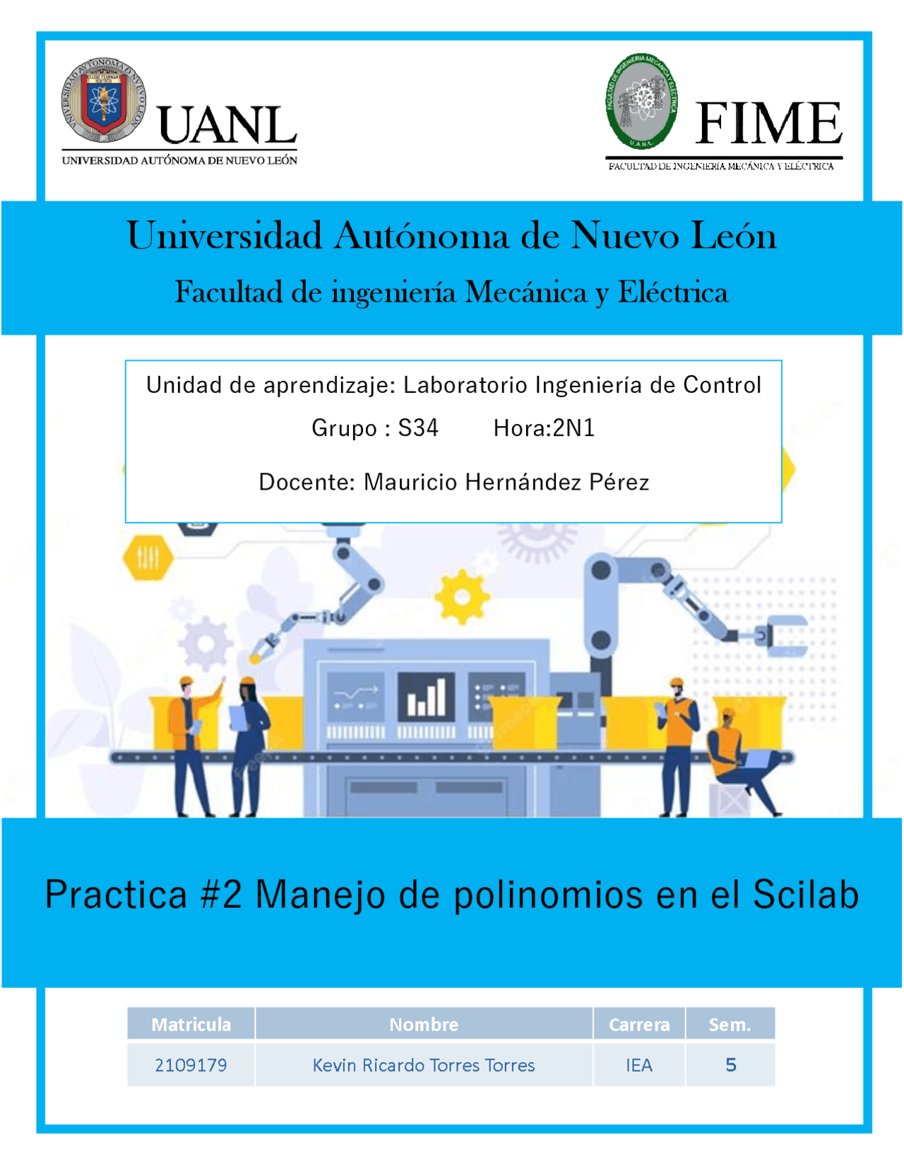 Practica 2 Laoratorio de Ingenieria de Control | Ejercicios de Sistemas de Control | Docsity