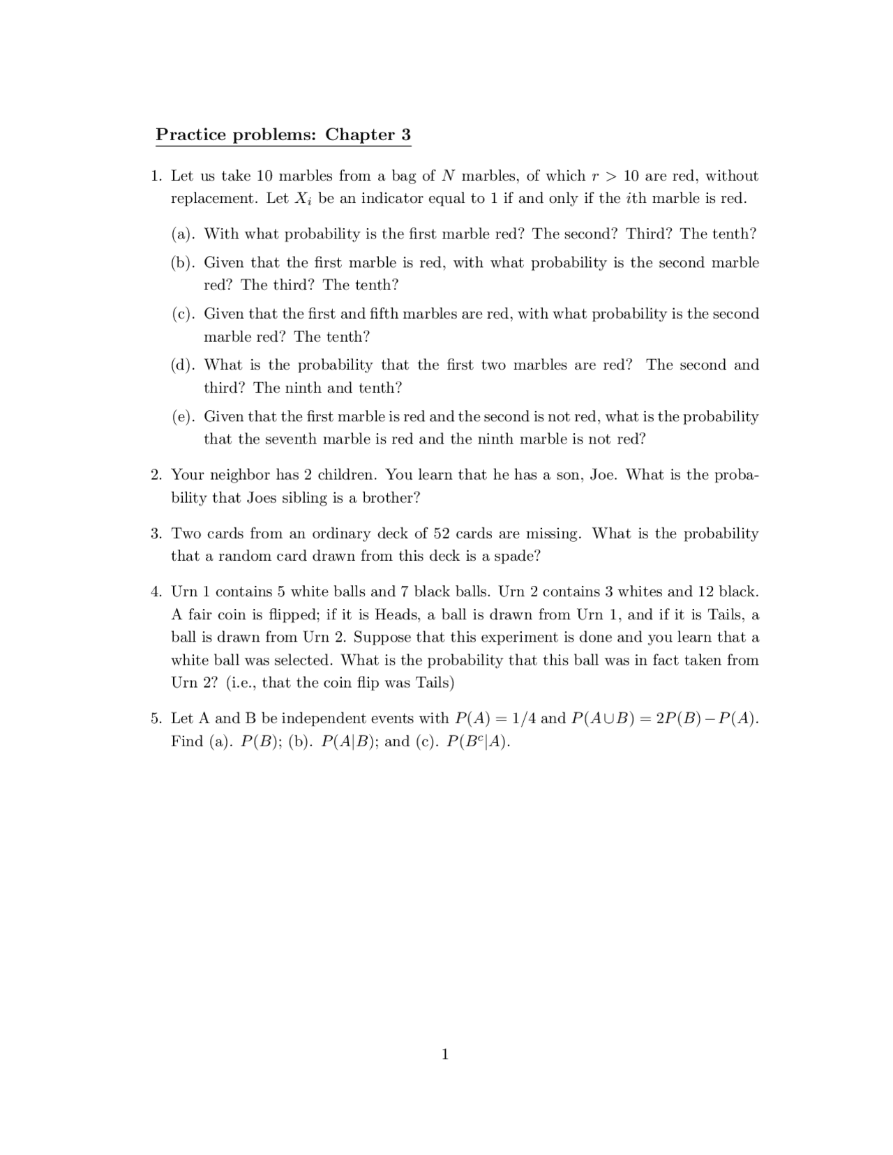 MATHS Probability Exercise Chapter 3 | Exercises Probability and Statistics | Docsity