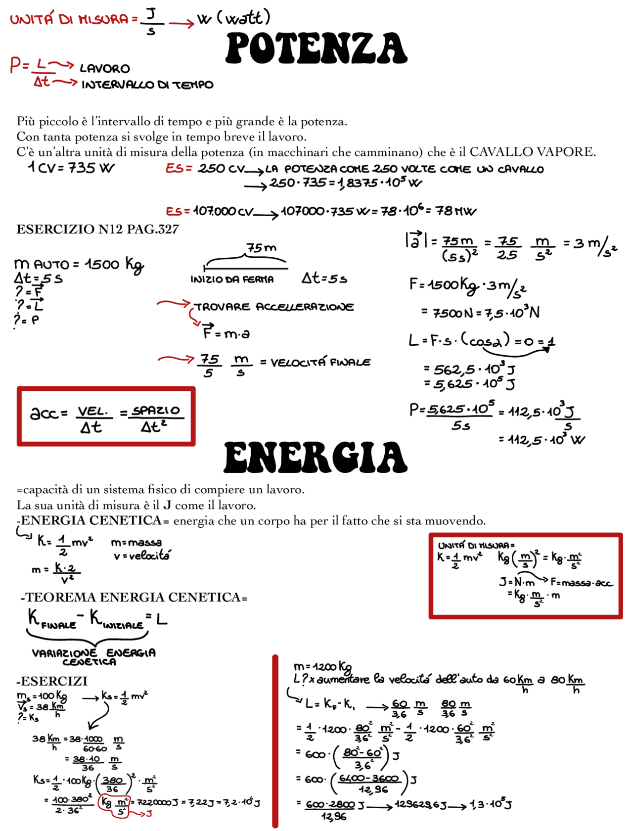 Potenza ed energia in fisica | Schemi e mappe concettuali di Fisica ...