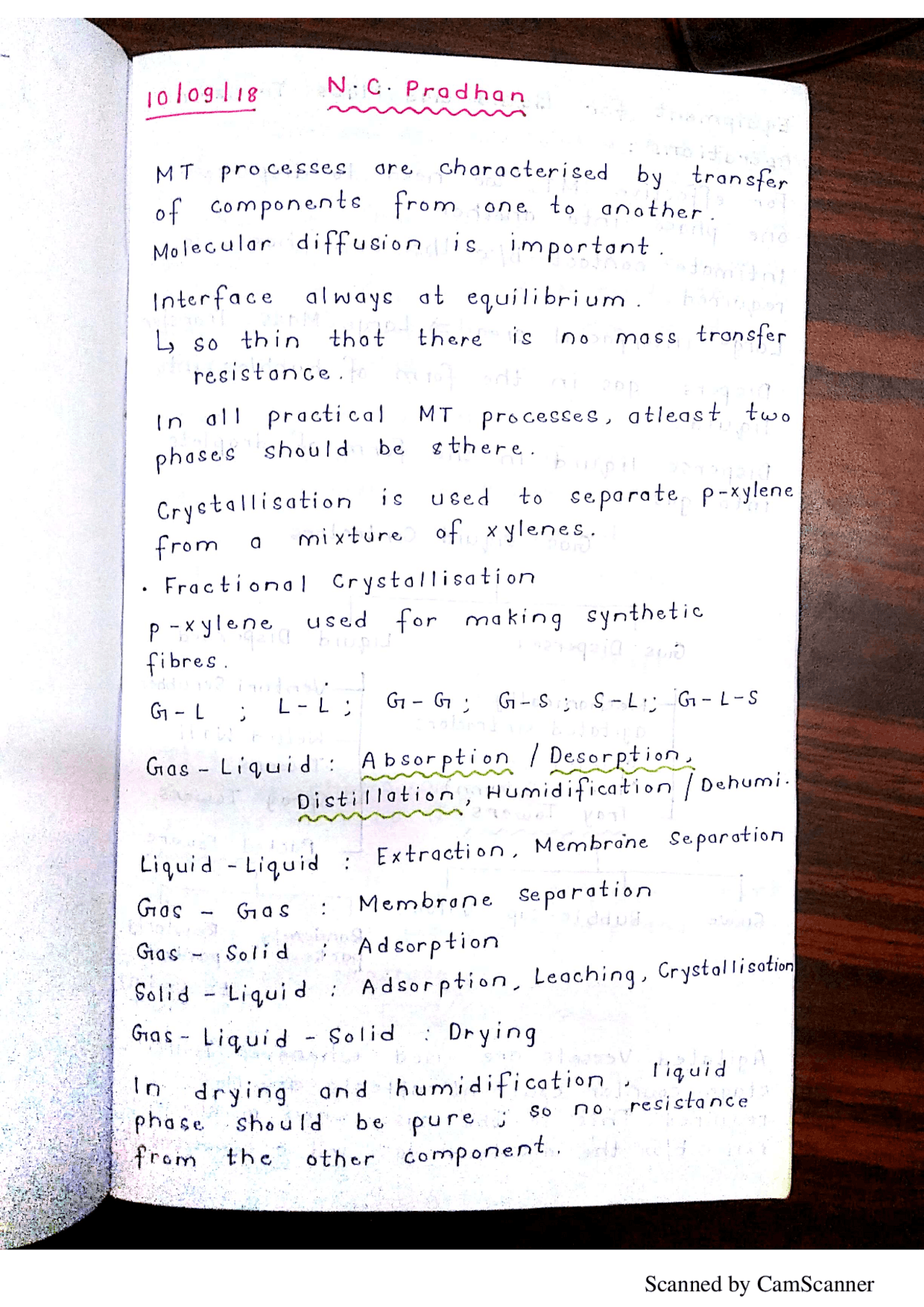 Mass Transfer Diffusion Lecture Notes Heat And Mass Transfer Docsity