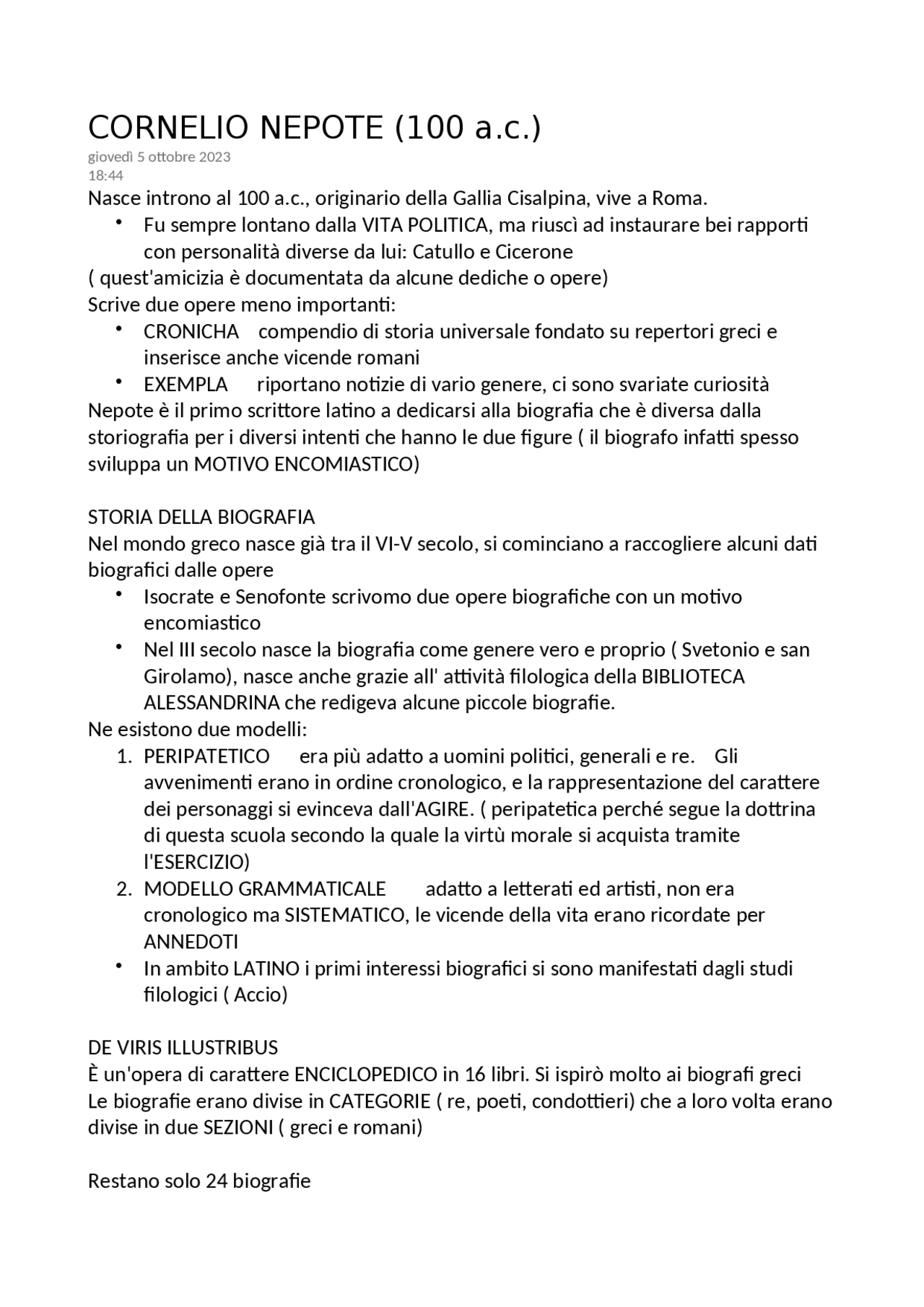 Biografia e caratteri generali delle opere di Cornelio Nepote ...