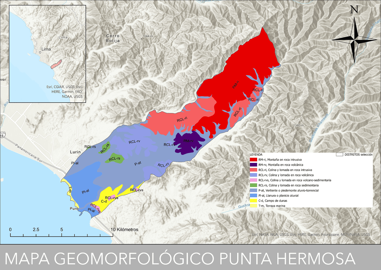 MAPA GEOMORFOLÓGICO DE PUNTA HERMOSA | Esquemas y mapas conceptuales de ...