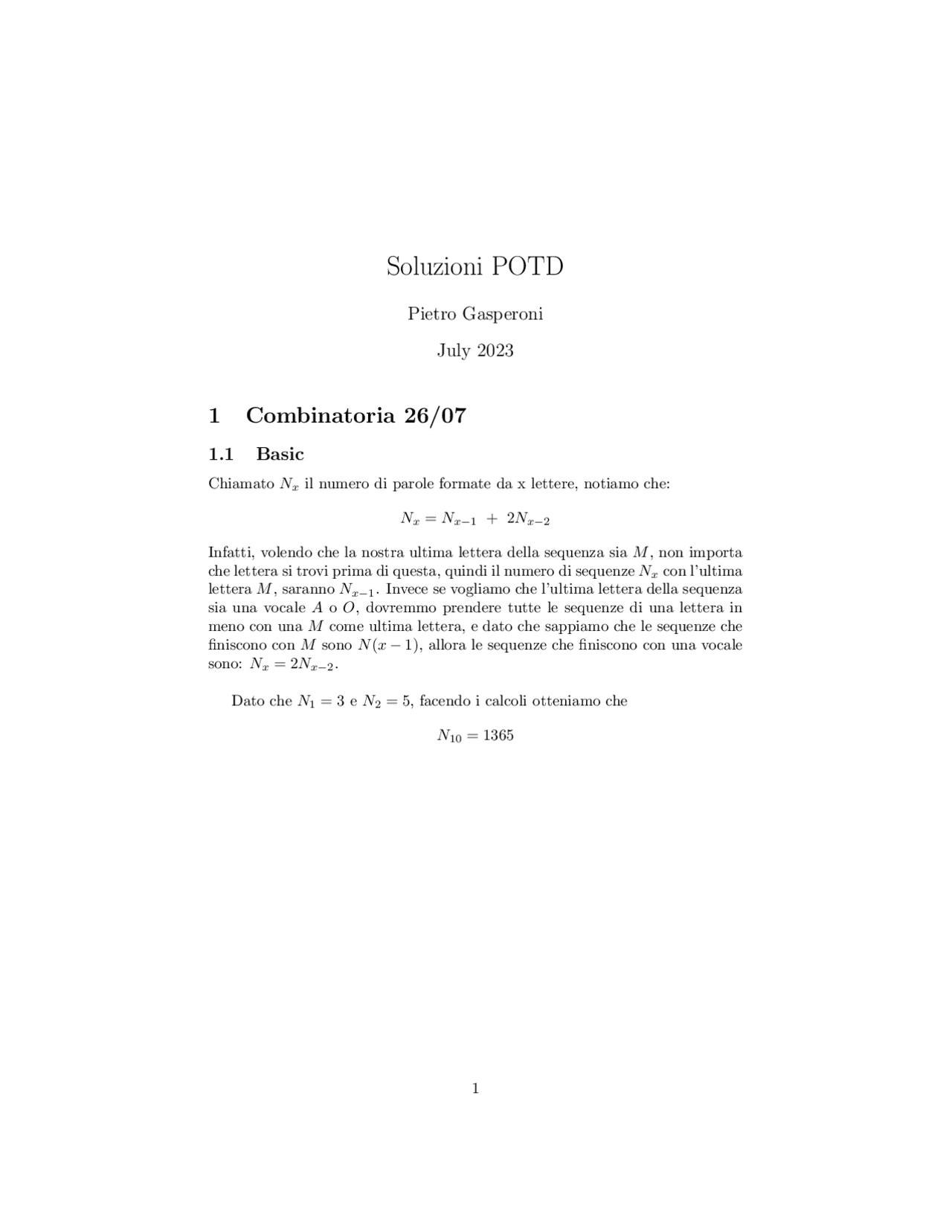 Soluzione A Un Esercizio Esercizi Di Complementi Di Matematica Docsity
