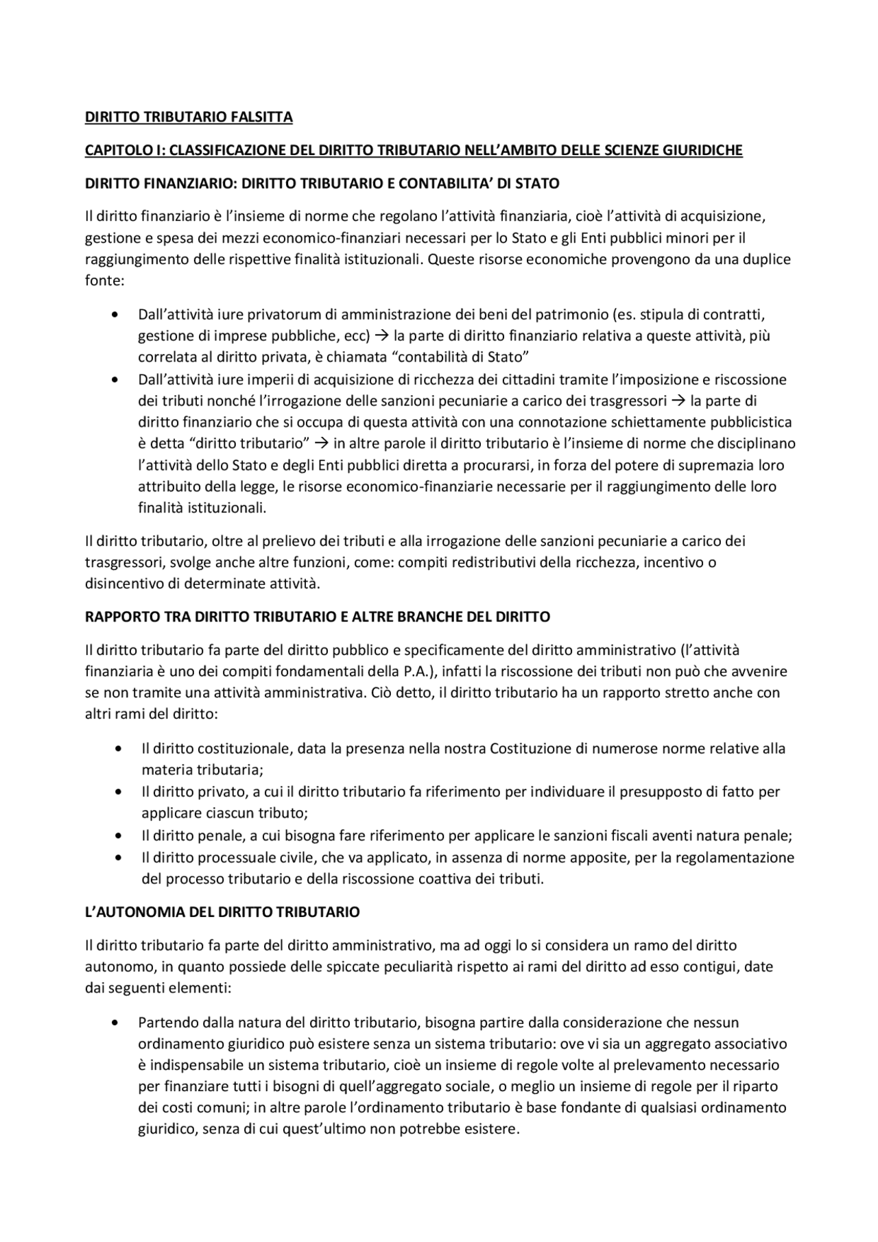 riassunti diritto tributario | Dispense di Diritto Tributario | Docsity