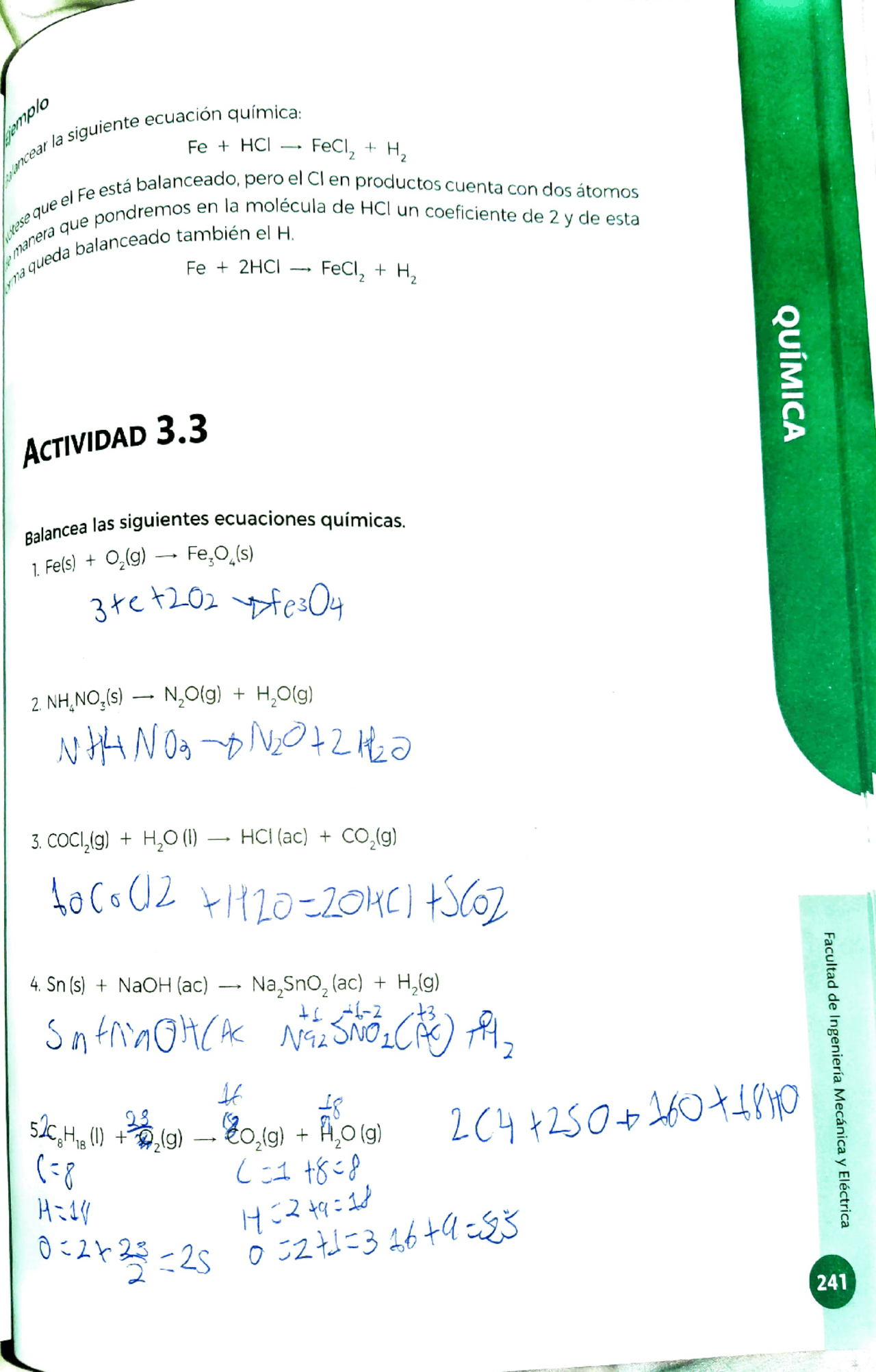 Quimica 3.3 laboratorio | Ejercicios de Química | Docsity
