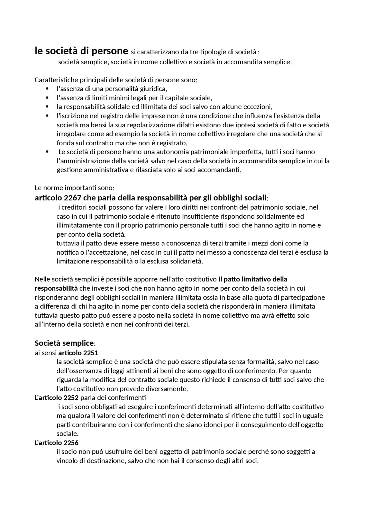 Le Società Di Persone E Scioglimento Diritto Commerciale Appunti Di