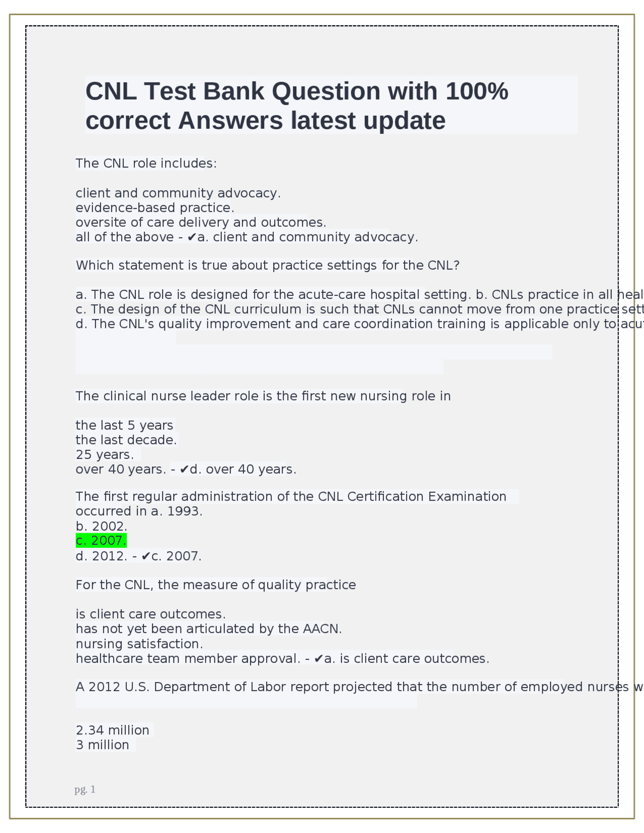 Pharm CMS practice questions (CMS practice questions from ATI book ...