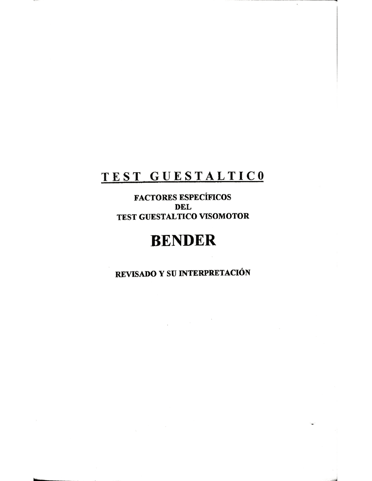 Test para aplicar las tarjetas bender | Guías, Proyectos ...