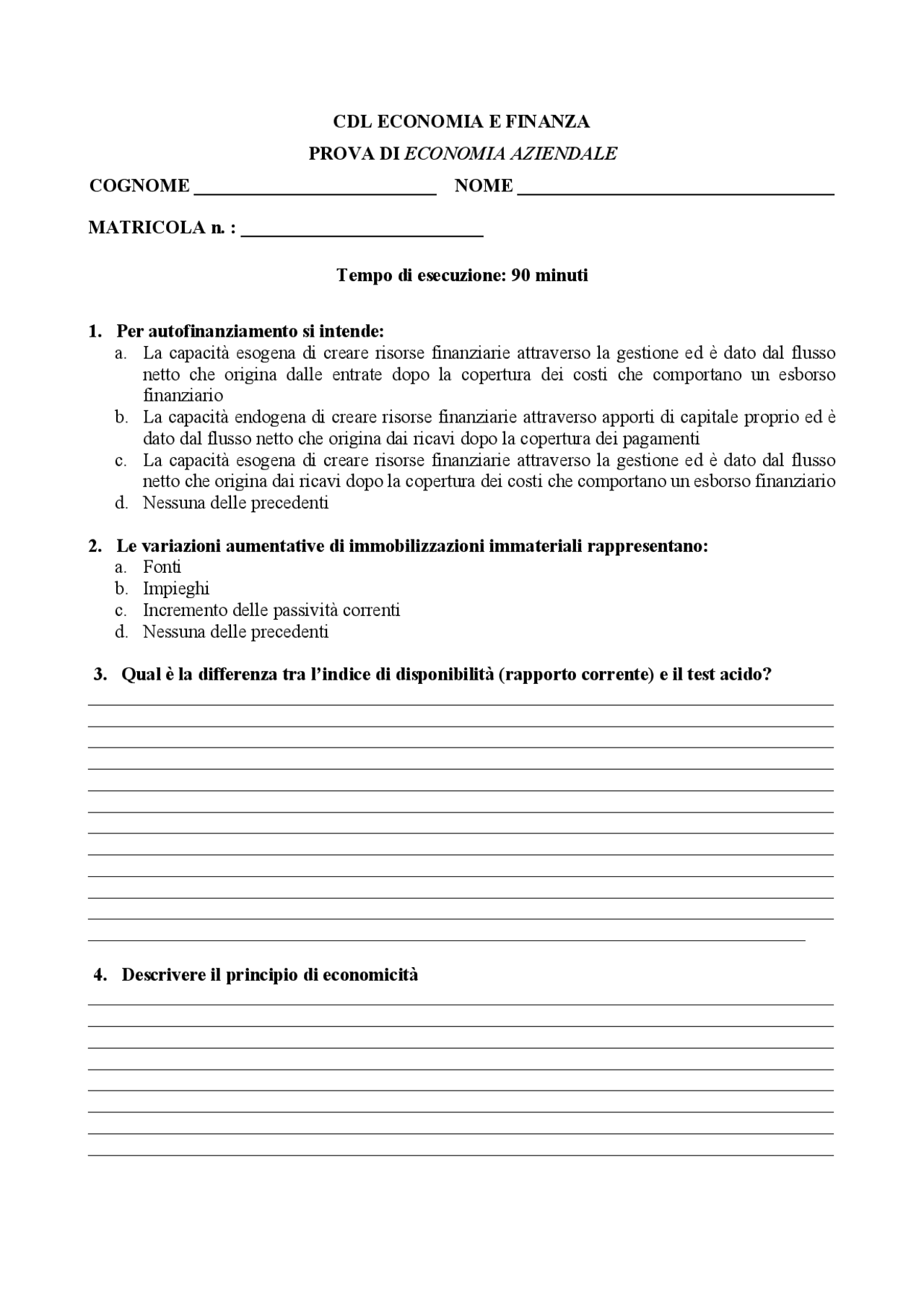 Esercitazione_prova_scritta_EA_L33 | Prove d'esame di Economia ... Esercitazione_prova_scritta_EA_L33 | Prove d'esame di Economia ...