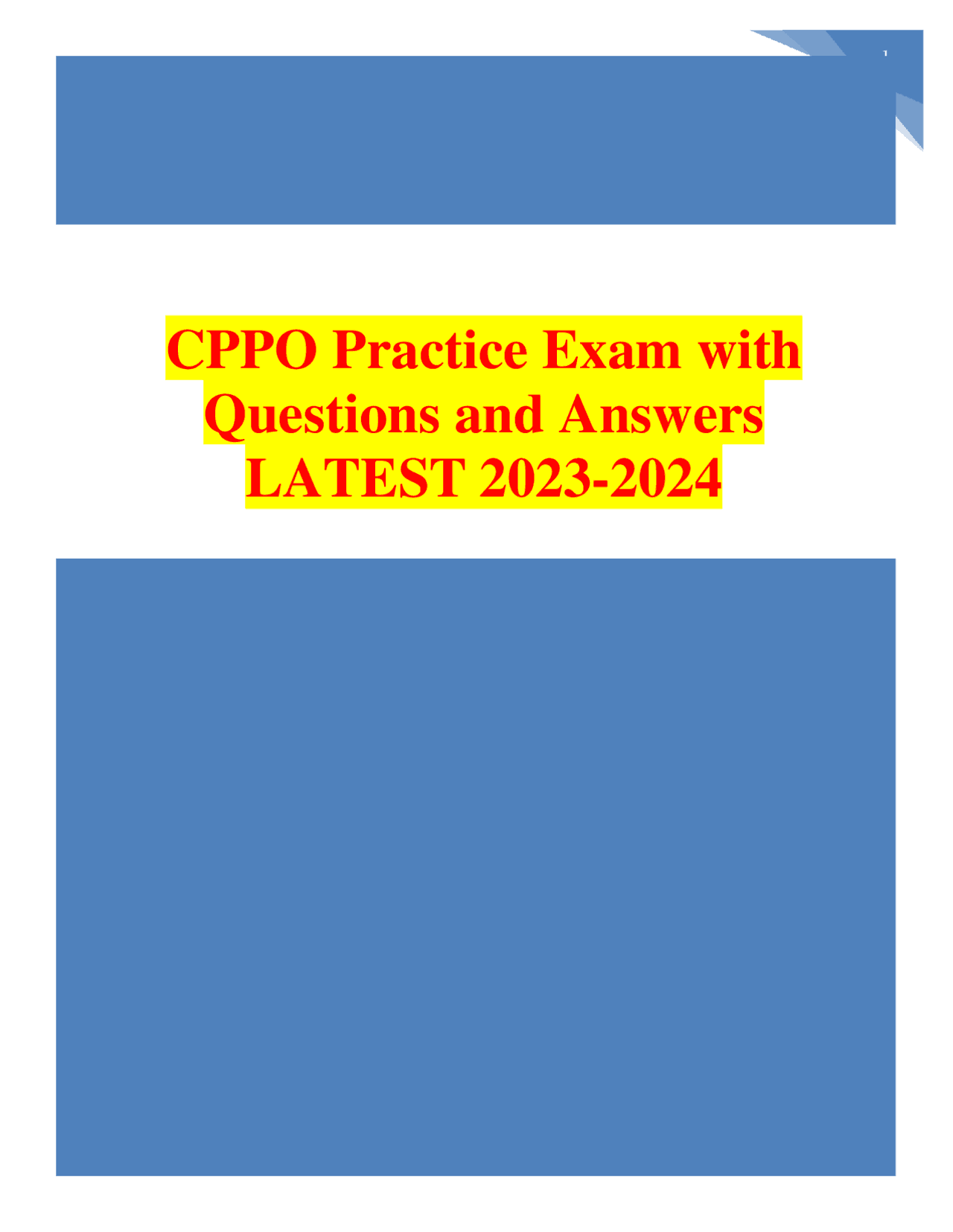 CPPO Practice Exam with Questions and Answers | Exams Business Systems ...
