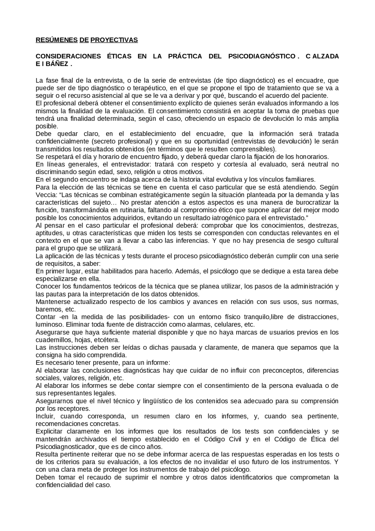 Consideraciones Éticas En La PrÁctica Del PsicodiagnÓstico C Alzada E