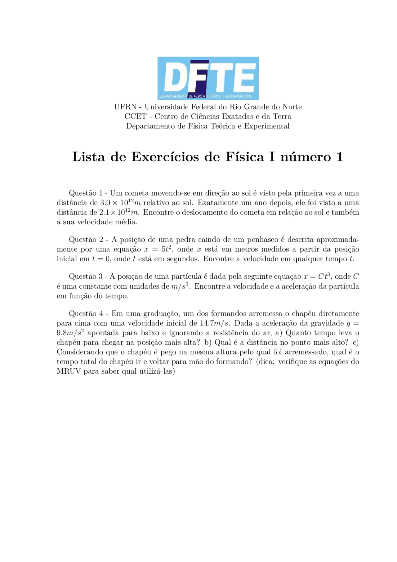 Lista De Exercícios Resolvidos Exercícios Física Docsity