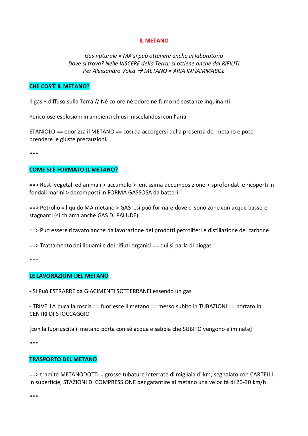 Il metano e l'energia nucleare - schema bes dsa | Schemi e mappe ...