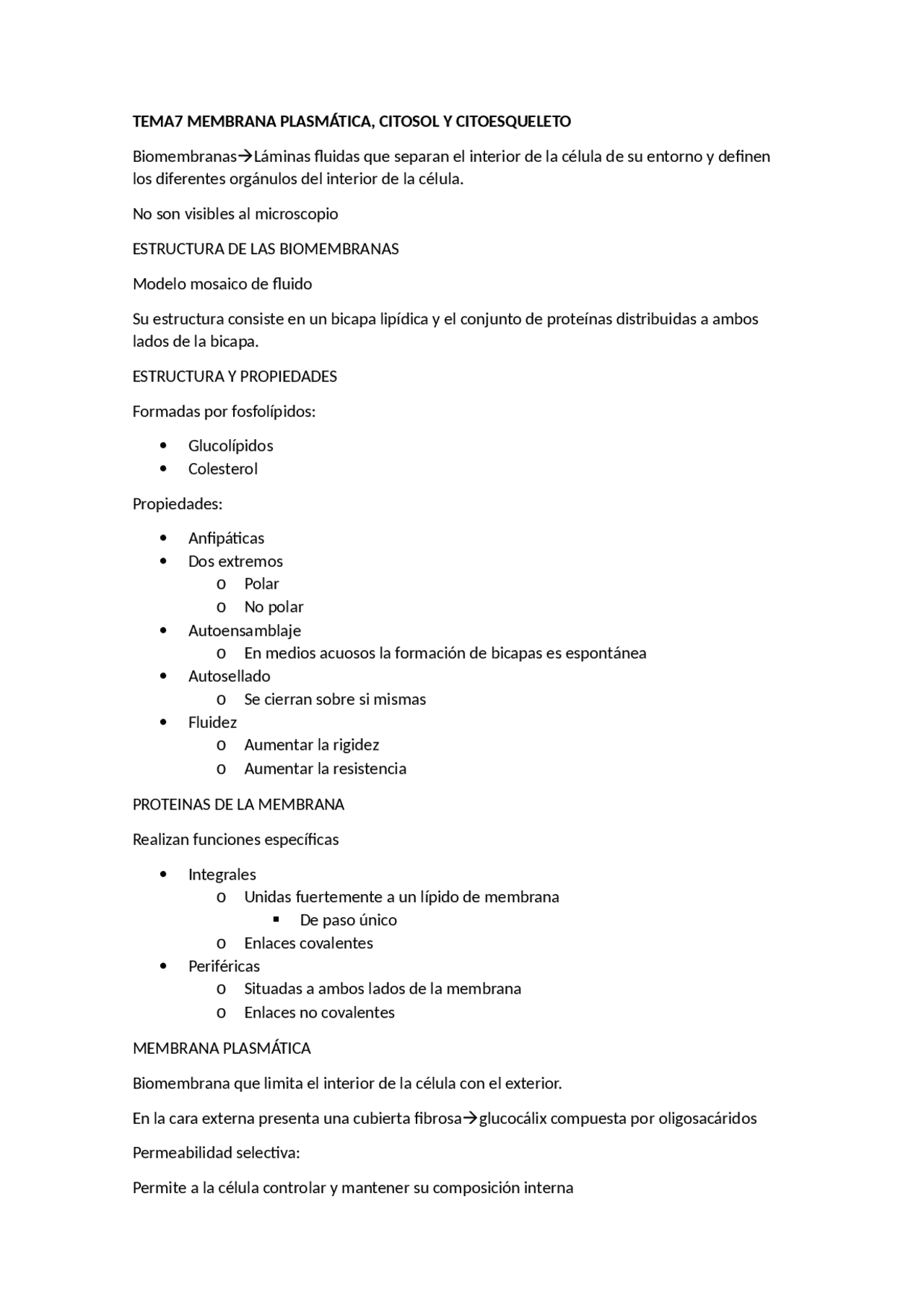 La Membrana Plasmatica Apuntes De Biología Docsity