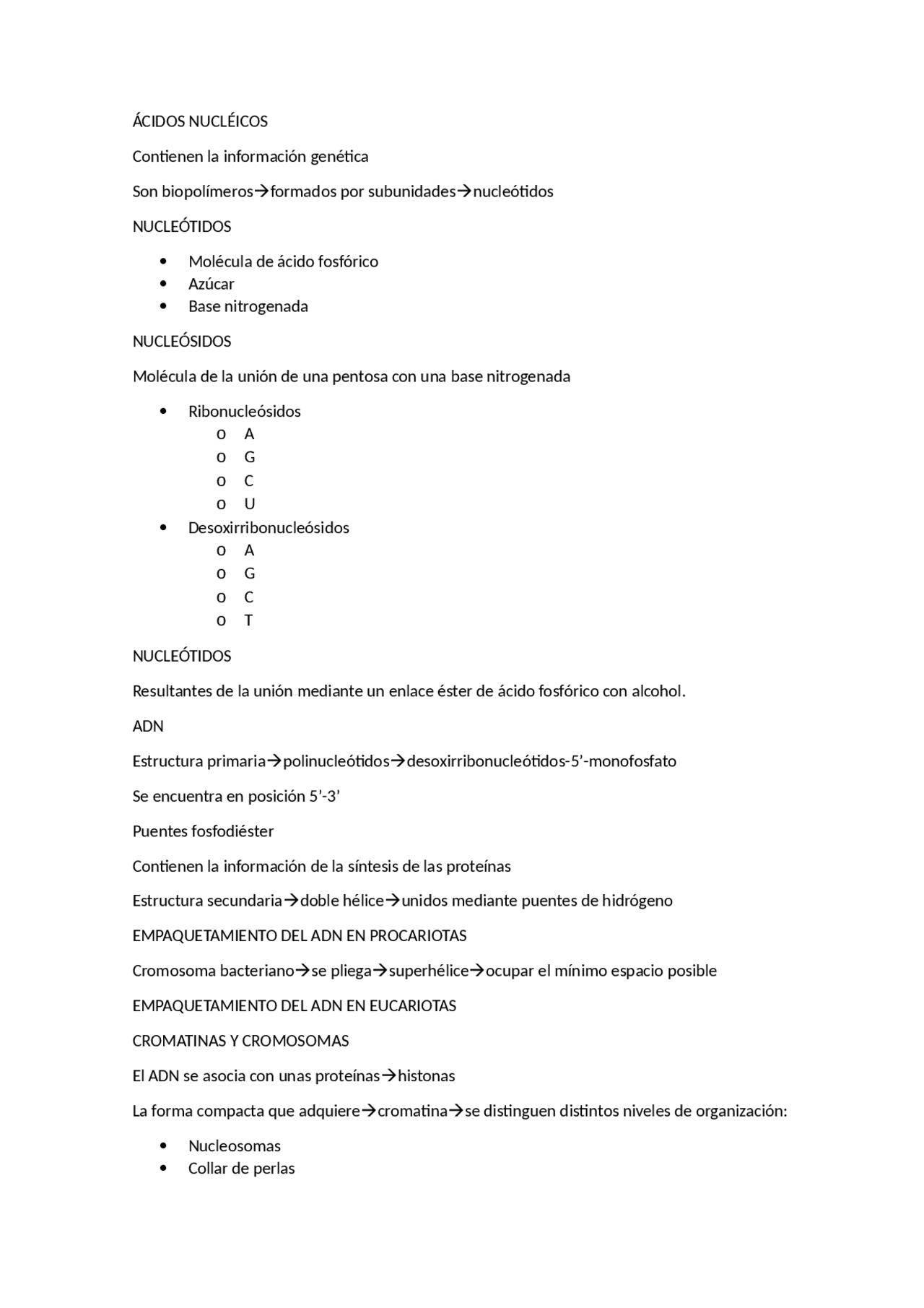 Acidos Nucleicos 2023 Apuntes De Biología Docsity