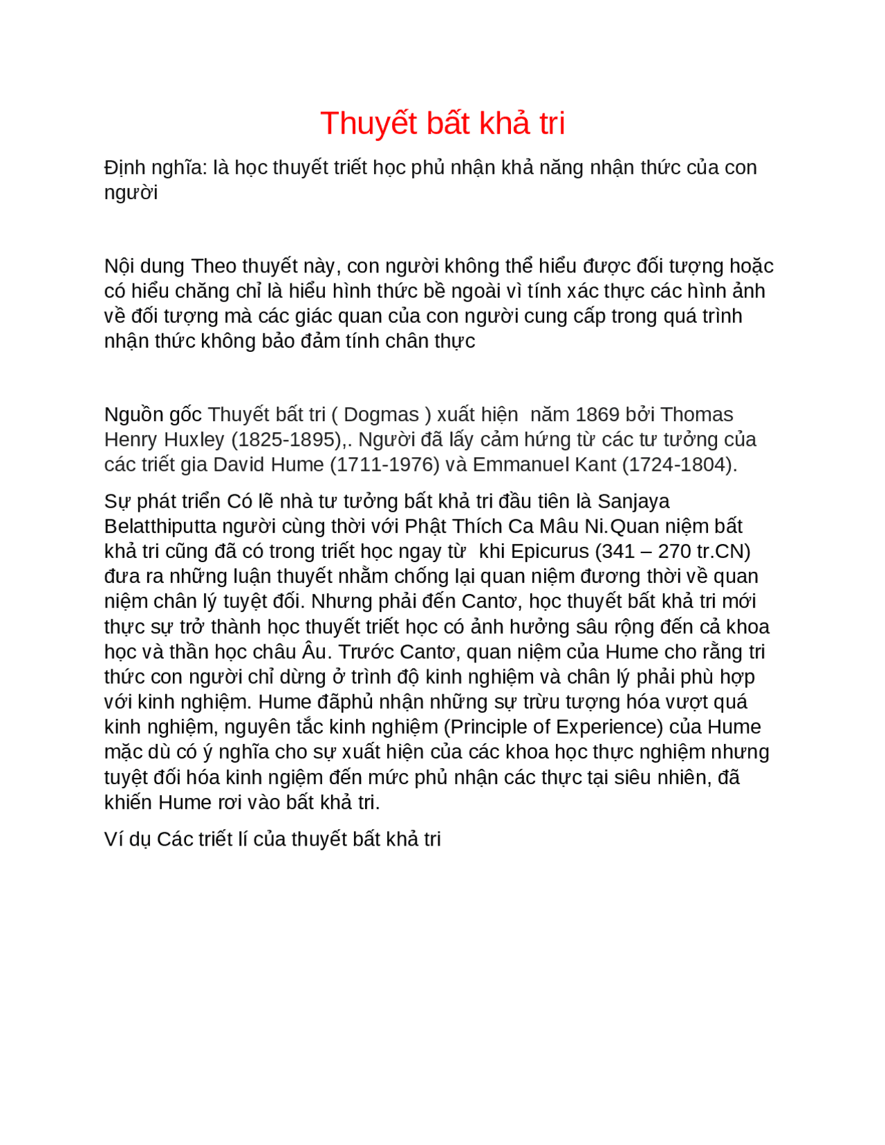 Thuyết Bất Khả Trikhông Thể Biết Cheat Sheet Law Docsity