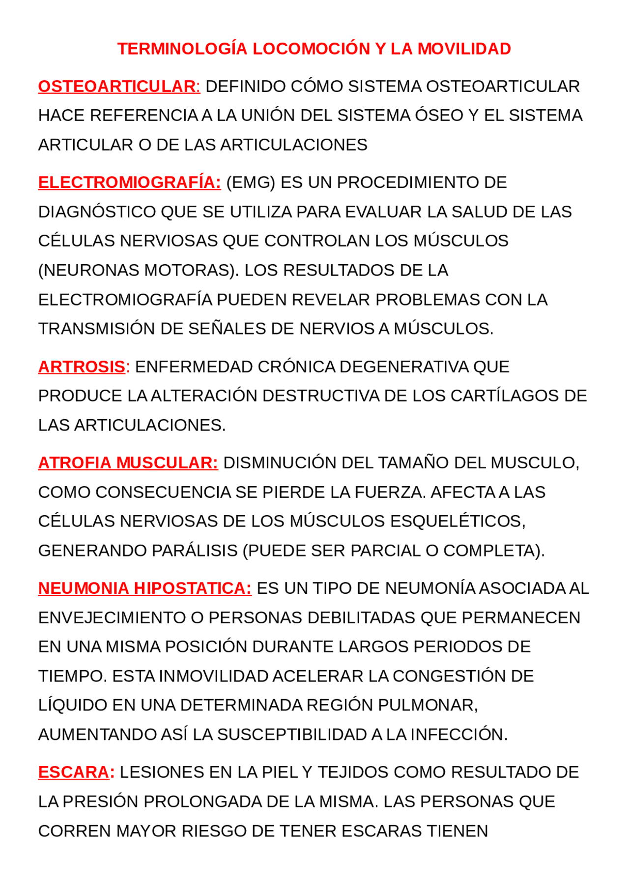 Terminologia especifica de el area de enfermeria. para todo el que le ...