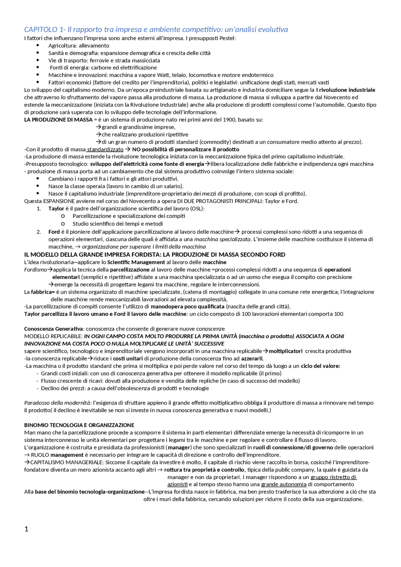 Governo E Gestione Delle Aziende 2 Modulo B Sintesi Del Corso Di