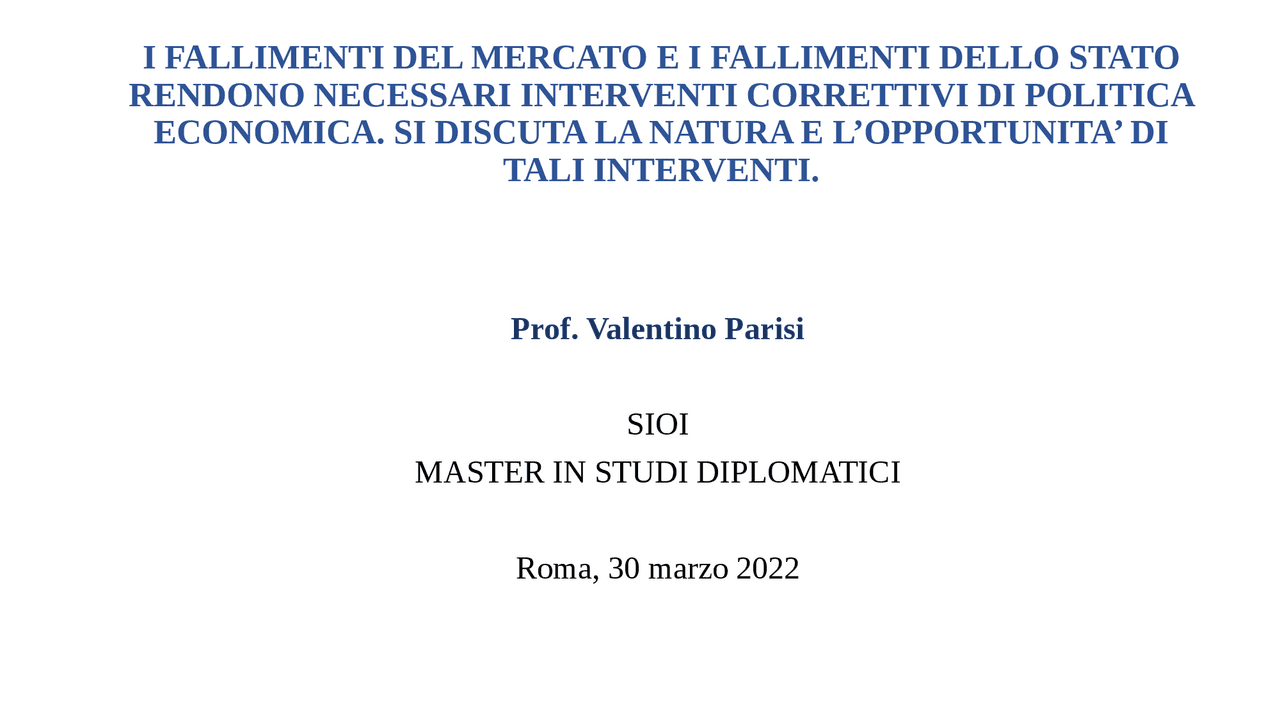 Fallimenti Dello Stato E Fallimenti Del Mercato Schemi E Mappe