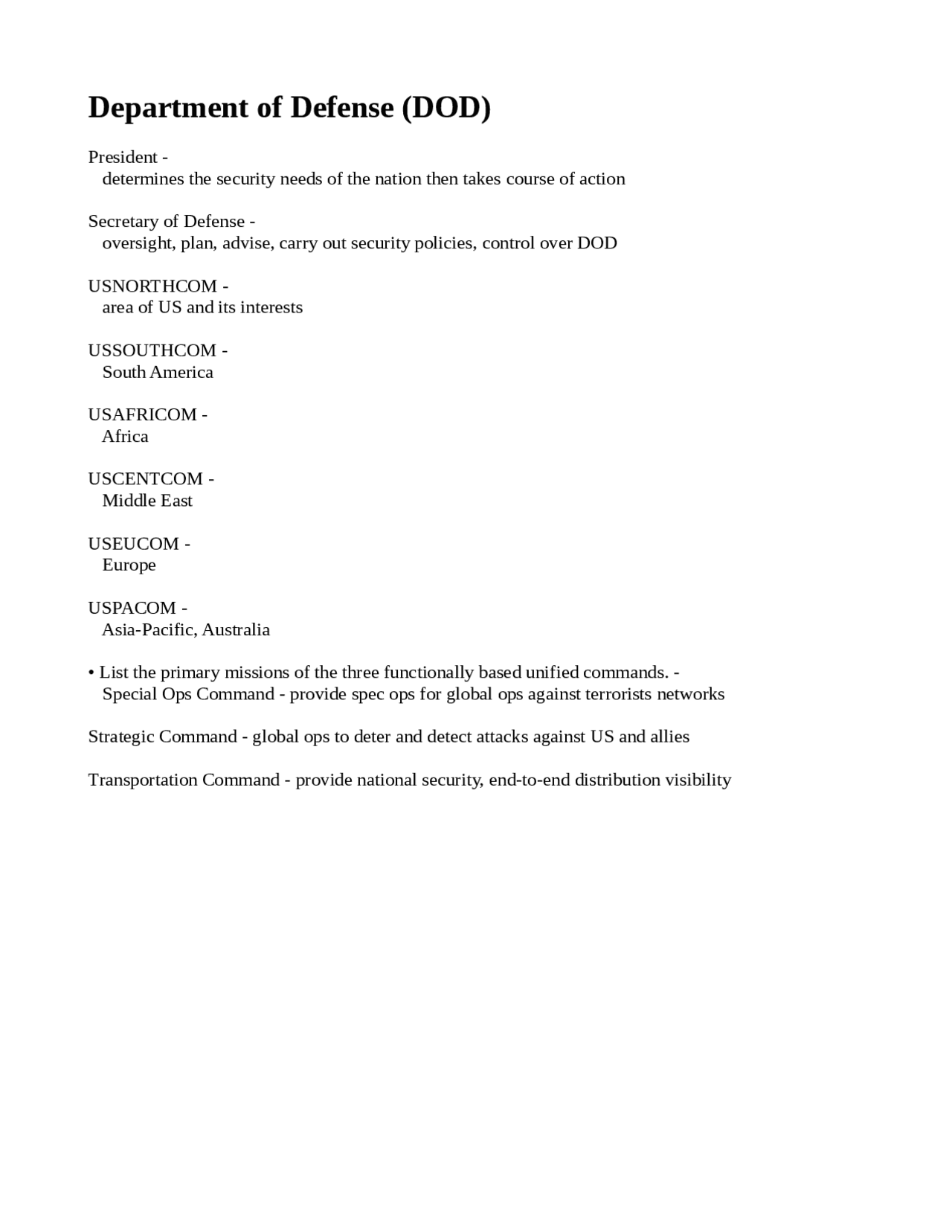 Department of Defense (DOD) | Exams Military Strategy and Training ...