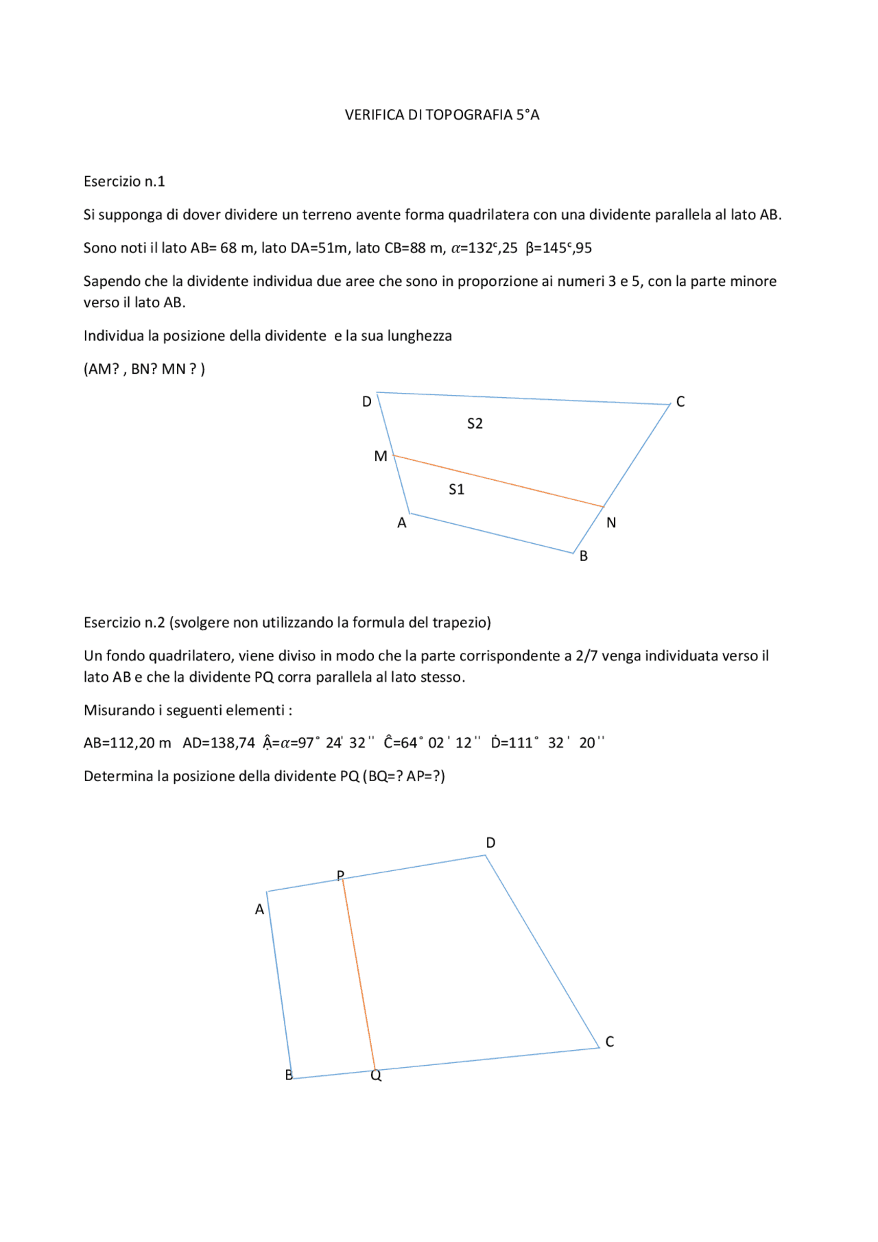 Verifica Di Topografia Prove Desame Di Topografia Docsity