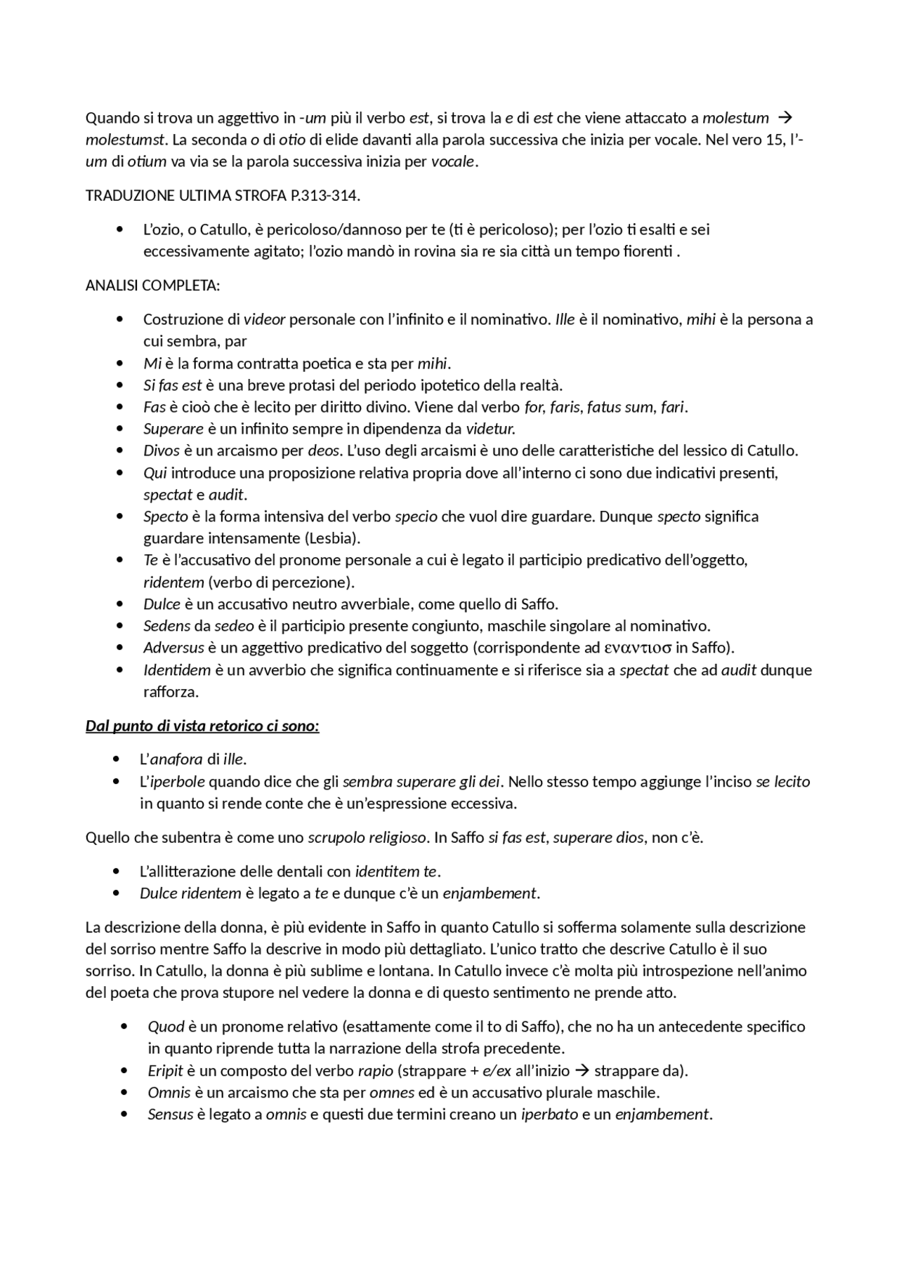 Carme 51Catullo Traduzione Seconda parte (Ultima Strofa) + Analisi ...