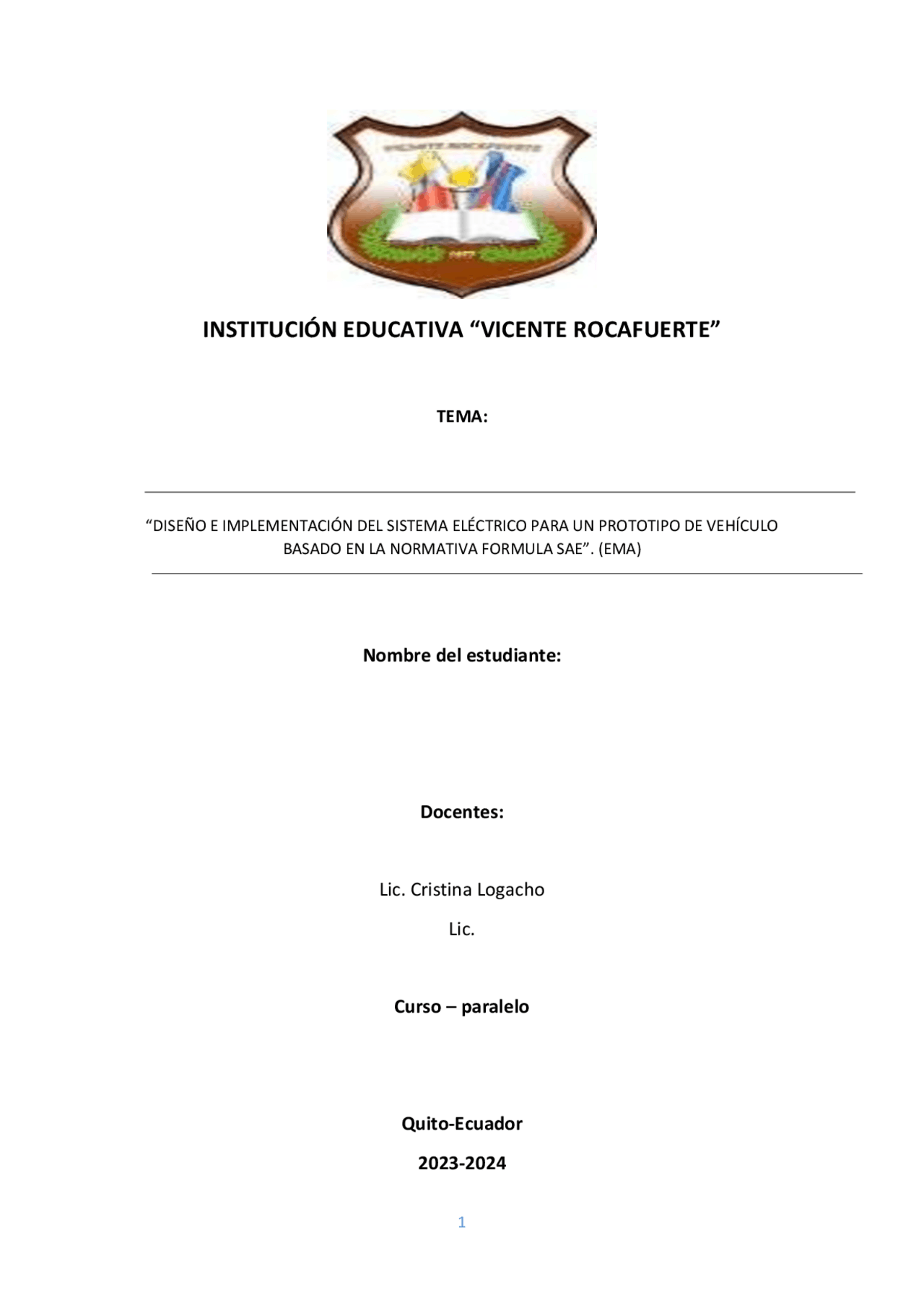DiseÑo E ImplementaciÓn Del Sistema ElÉctrico Para Un Prototipo De