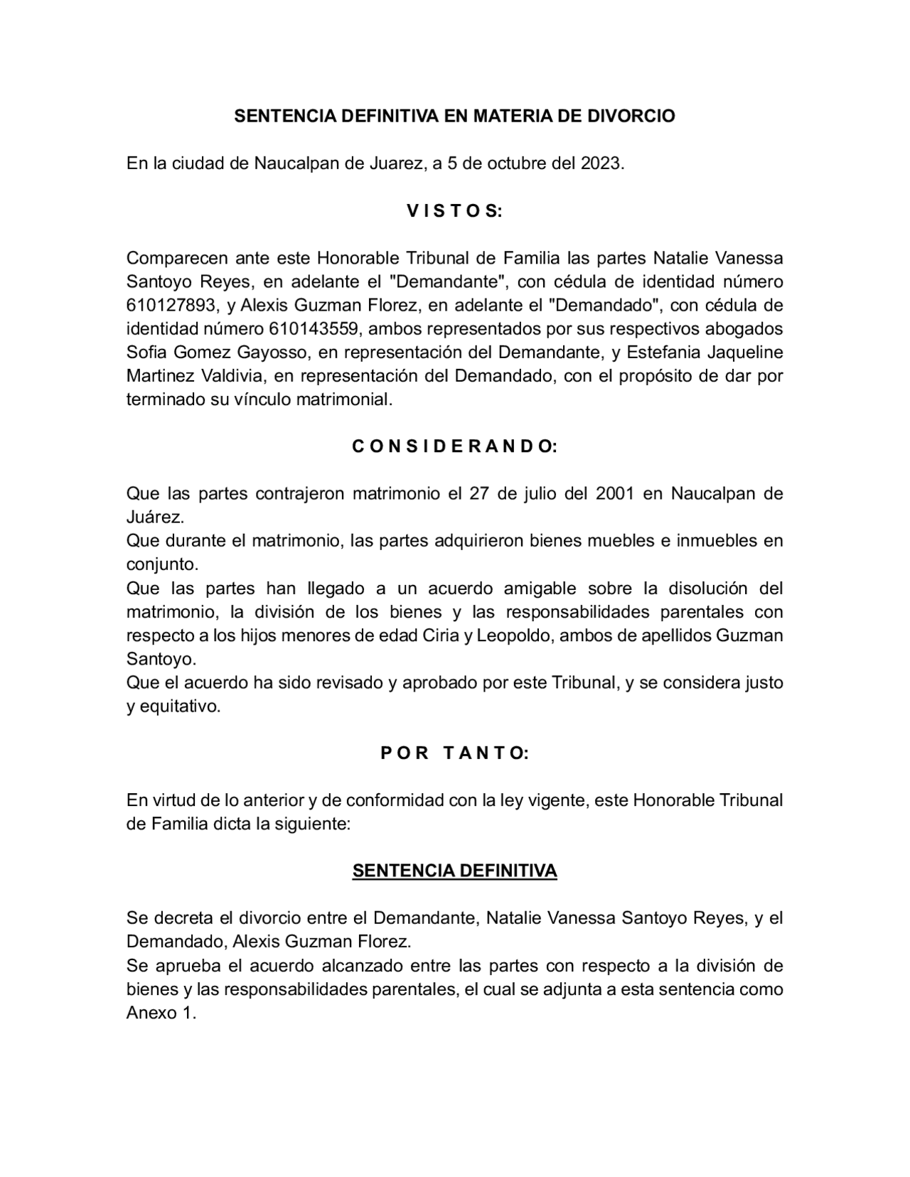 Sentencia definitiva | Apuntes de Derecho Mercantil | Docsity