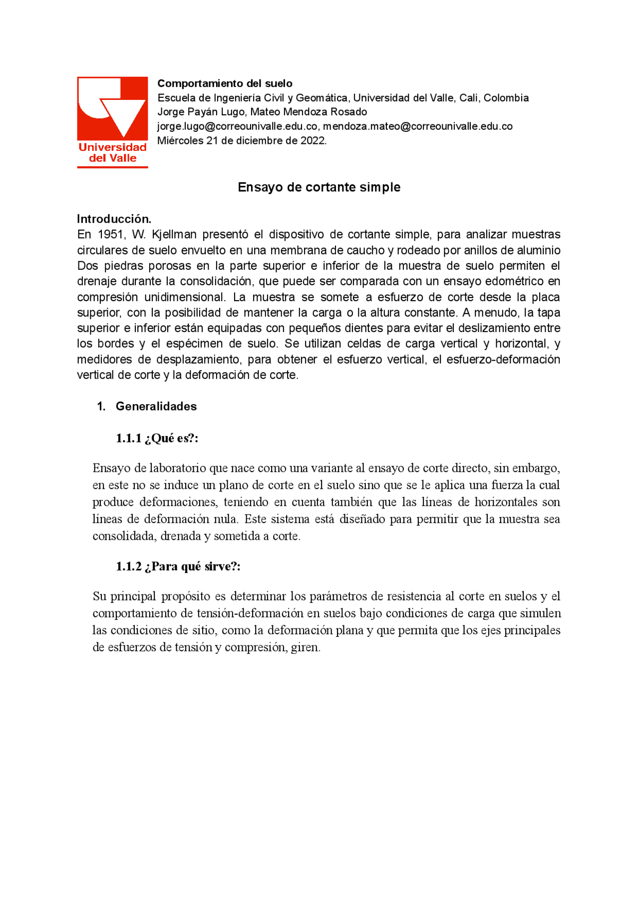 Ensayo Corte Directo Monografías Ensayos De Ingeniería Docsity